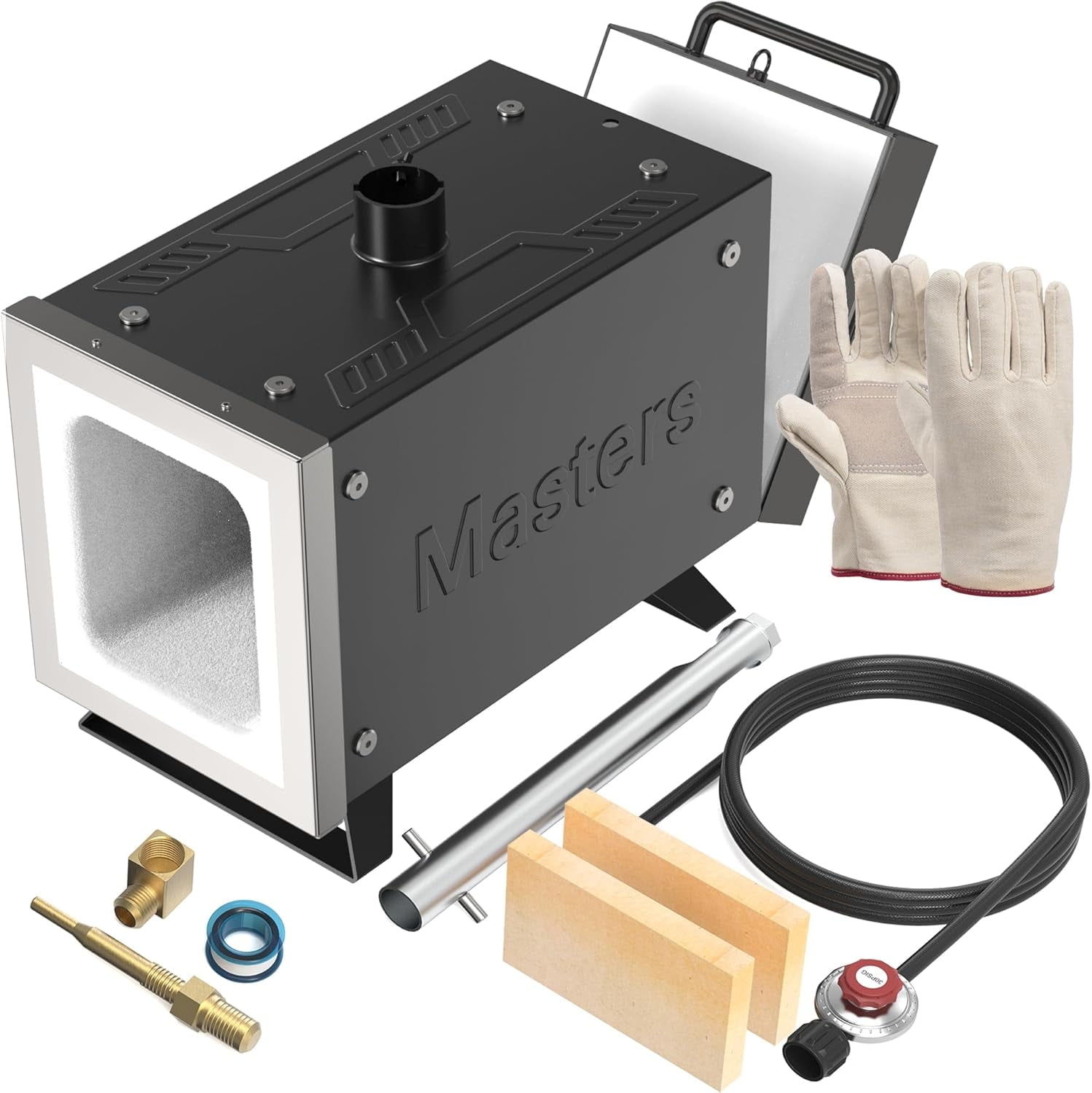 MMasters Portable Propane Forge, 1-Burner 2600°F Blacksmithing Forge ...