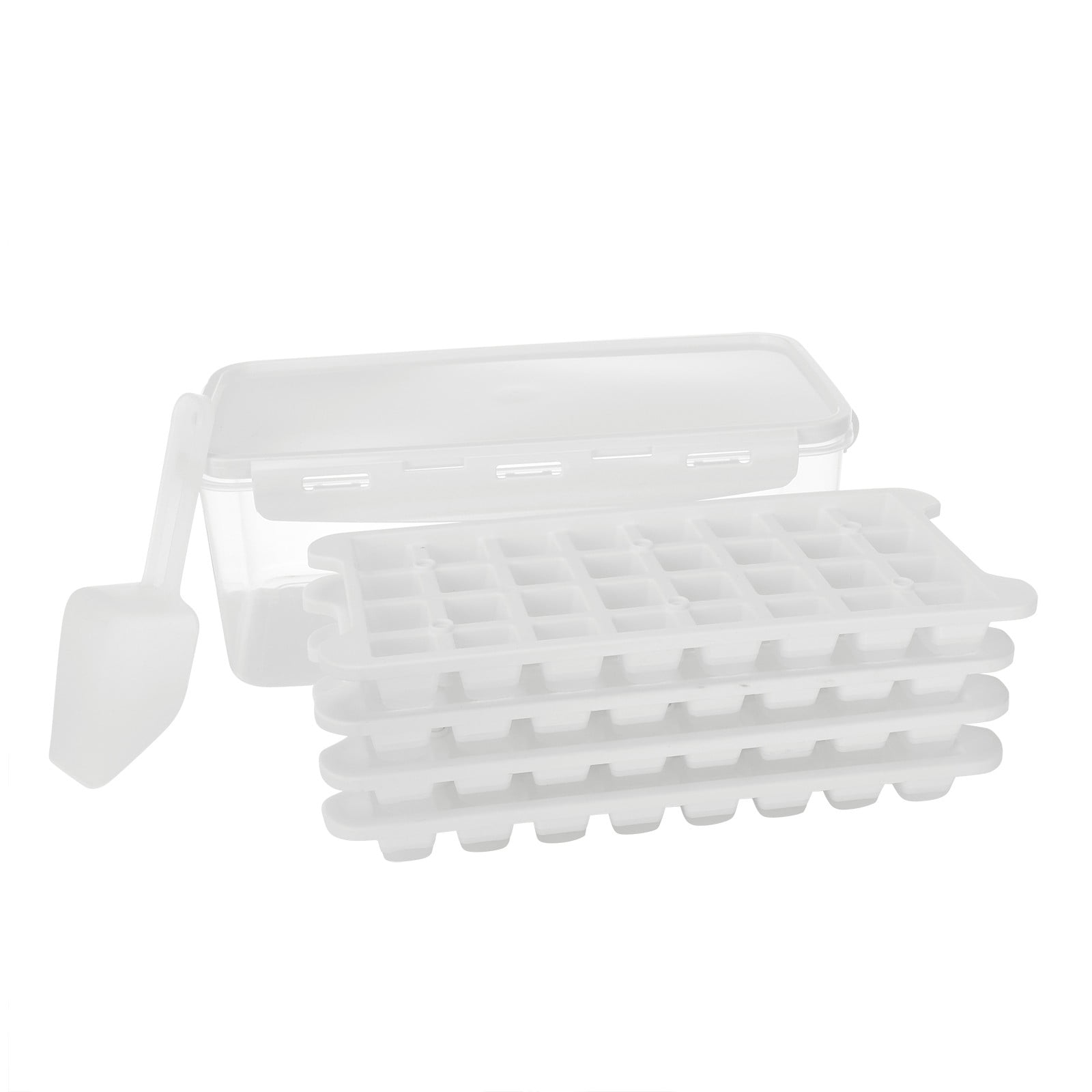 MMolecule Stackable Ice Cube Tray Set with Lid for Freezer Ice Lattice ...
