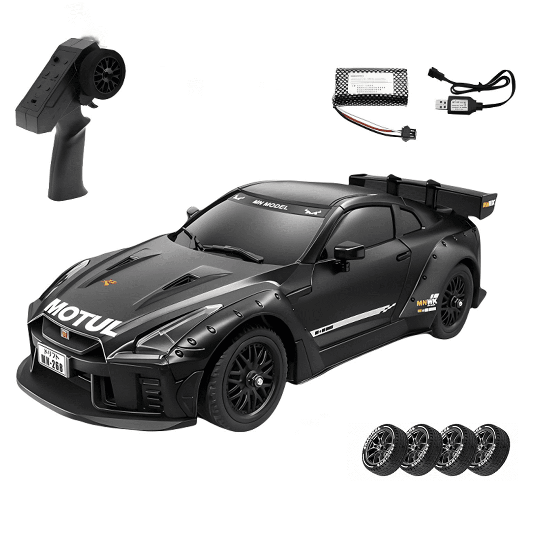 MN-268 RC Drift Car, 1:16 Scale 2.4G Full-Proportional Control RWD RC ...