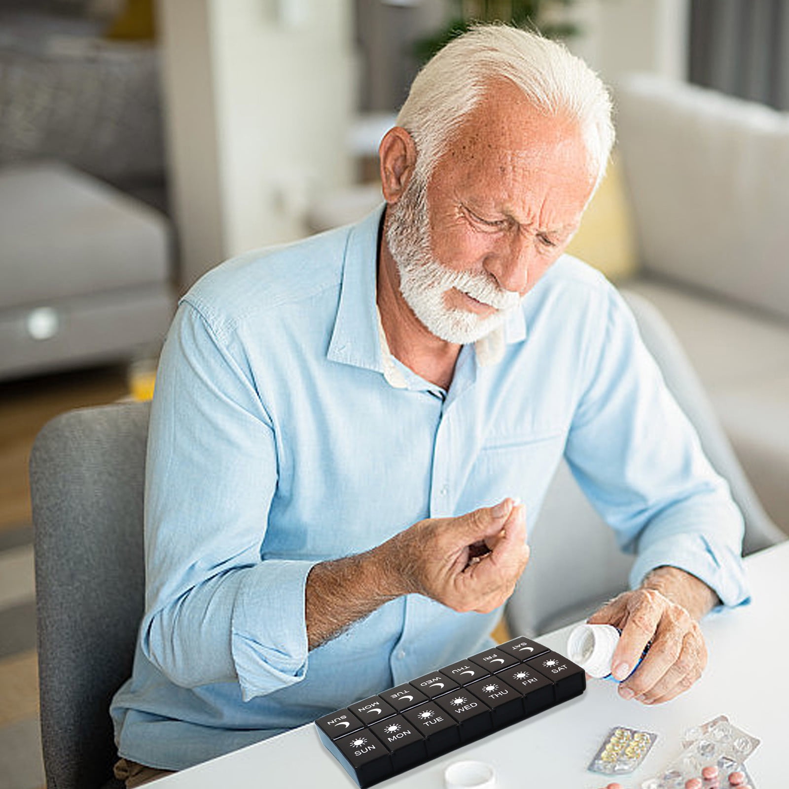 MNBFYX 7-Day Pill Case Medicine Planner Vitamin Organizer 2 Times a Day ...