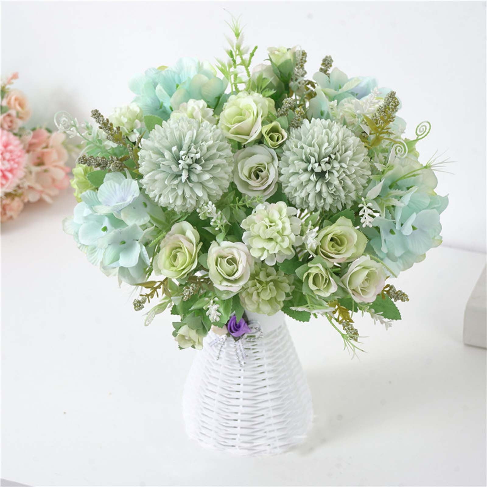 MNBFYX Artificial Silk Wedding Bouquet Lifelike Fake Rose Bridal ...