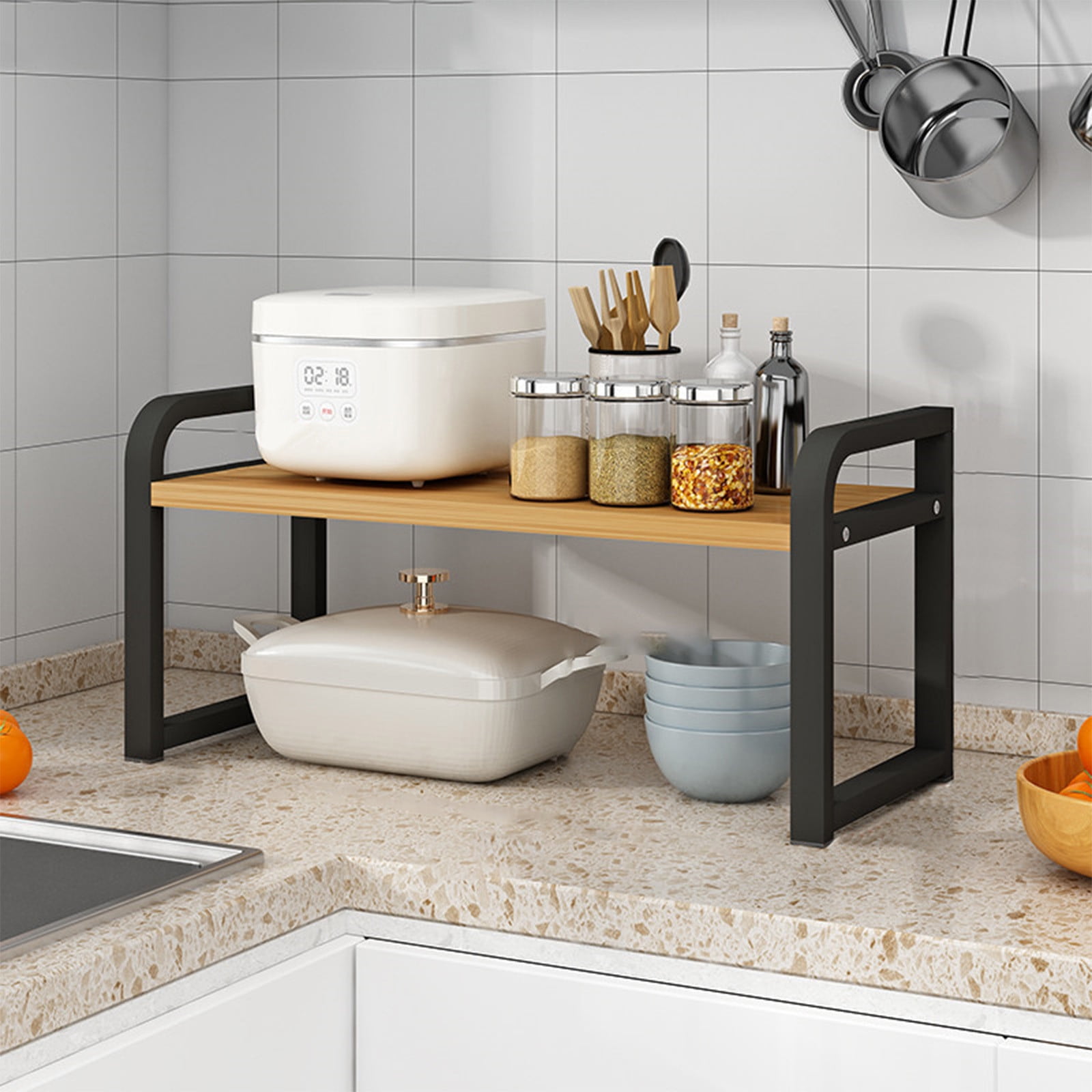 MNBFYX Cabinet Shelf Organizer Stackable Kitchen Counter Shelf Rack ...