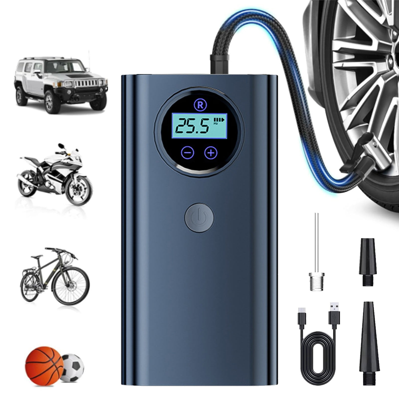 MNBFYX Car Tire Inflator Portable Air Compressor Air Pump with Digital ...