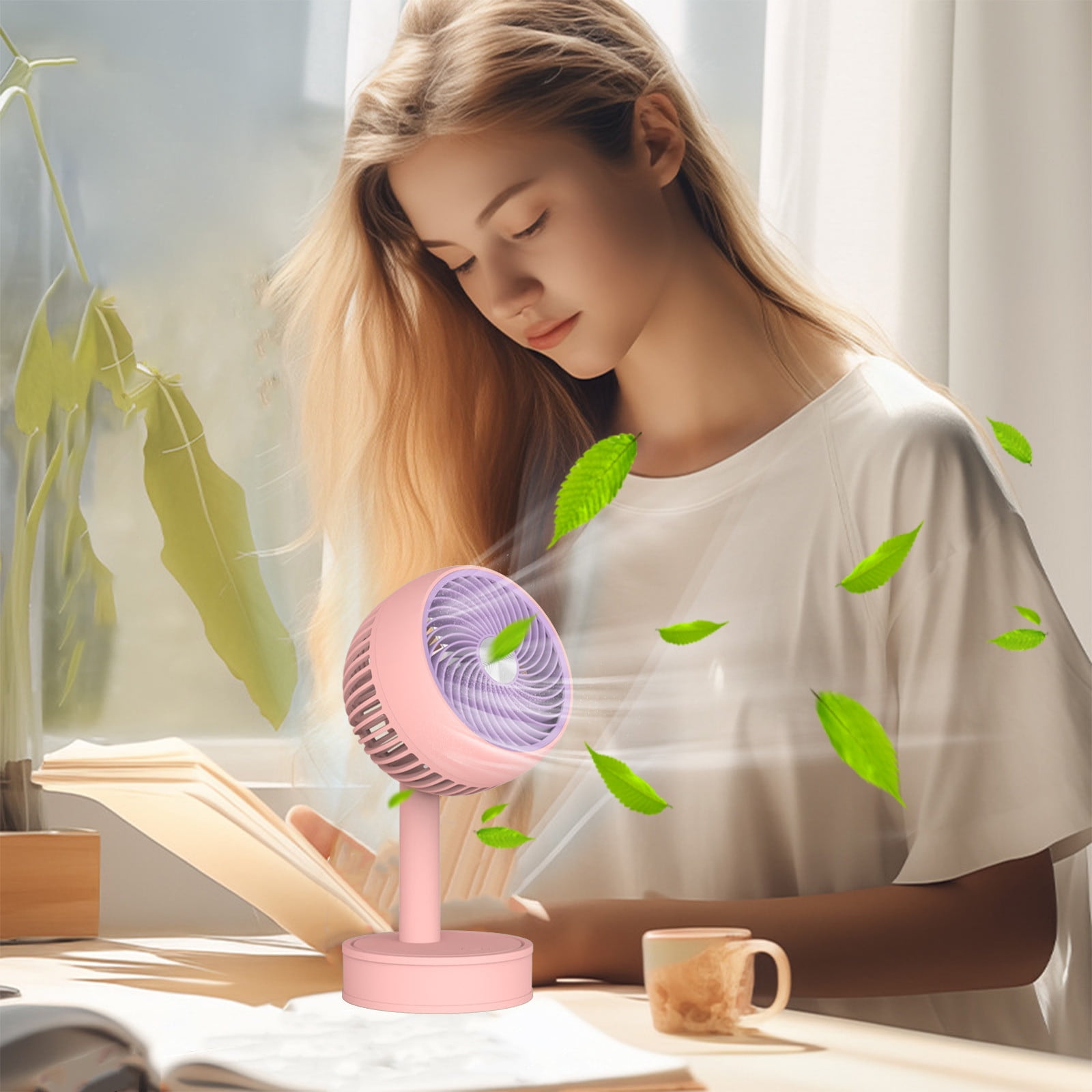 MNBFYX Desk Fan Quiet Powerful Small Fan Portable Cooling Fan with 3 ...