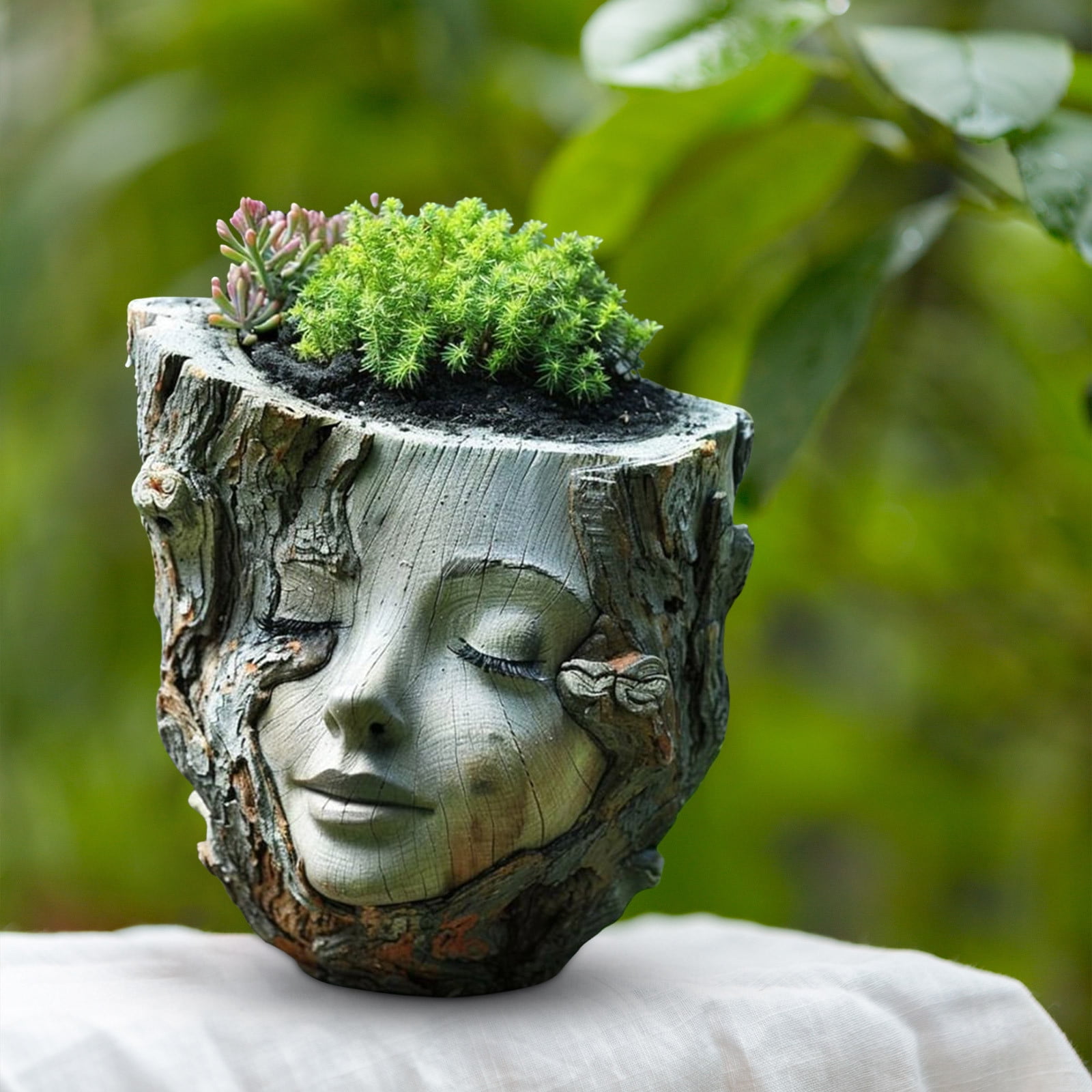 MNBFYX Face Flower Pot Head Planter Pots Succulent Planter Artificial ...