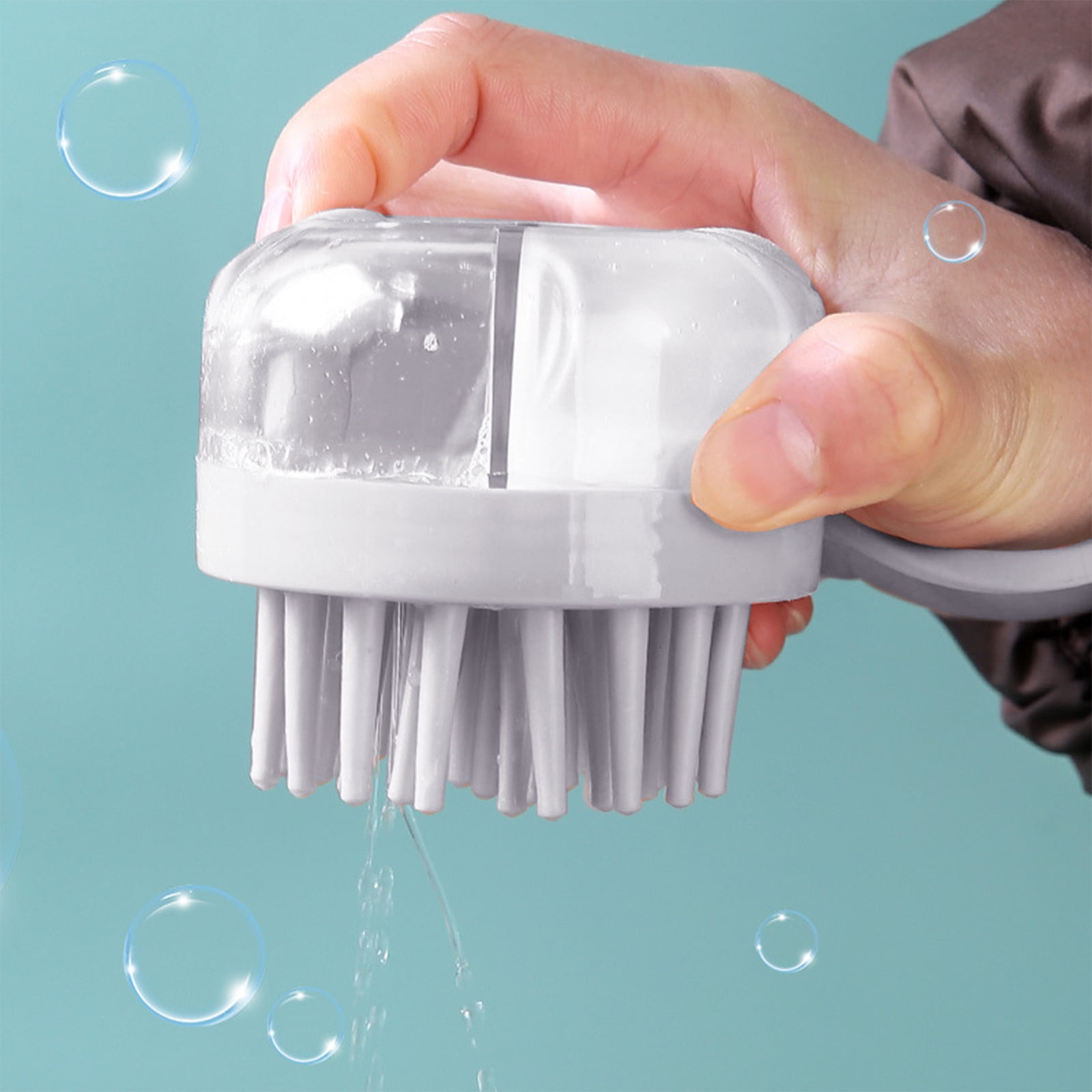 Hair Scalp Scrubber Shampoo Brush with Dispenser Plastic Scrubber Hair ...