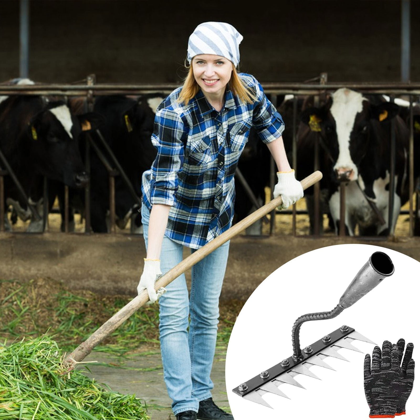 MNBFYX Stainless Steel Garden Hoe with Ergonomic Handle Weeding ...