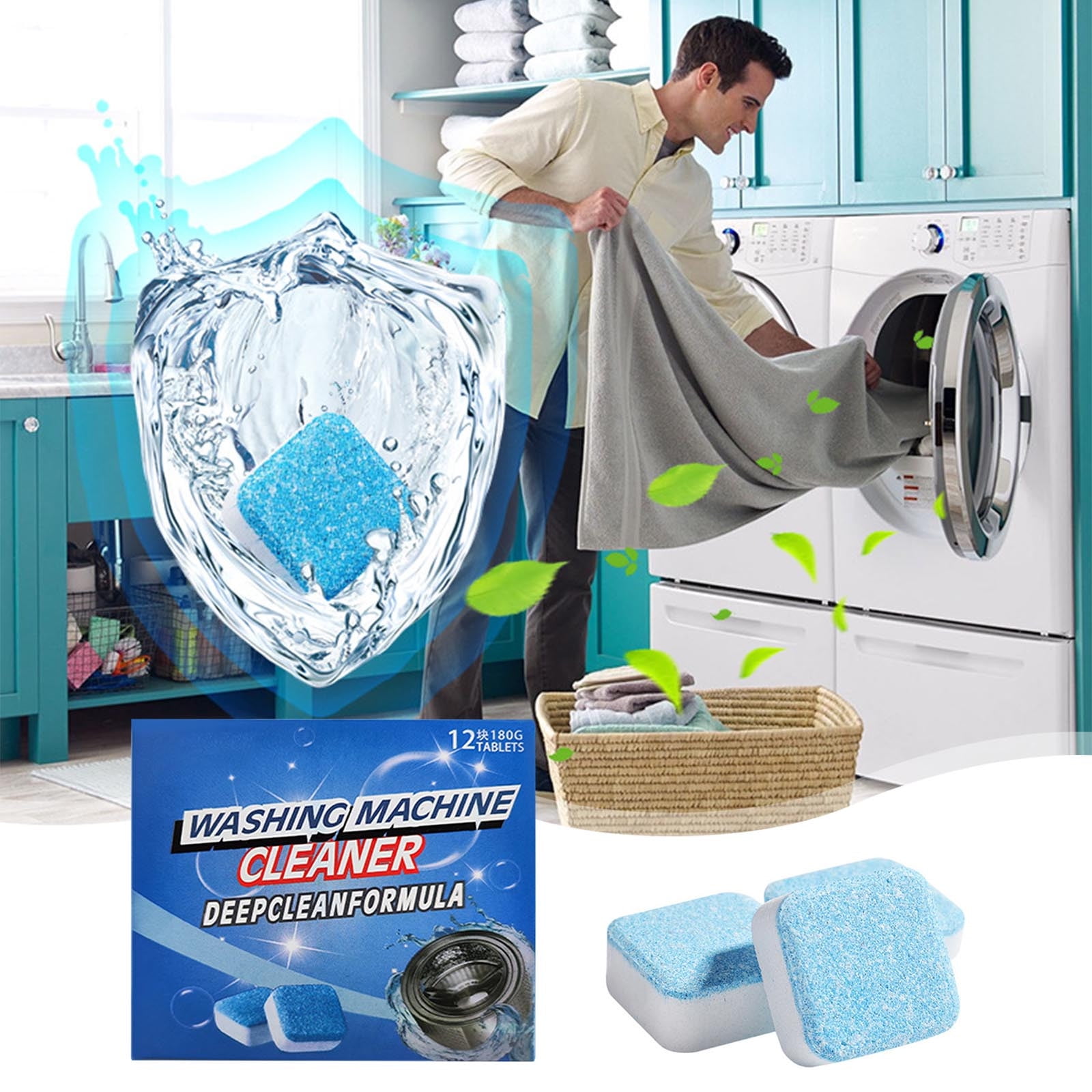 MNBFYX Washing Machine Cleaner Tablets Septic Safe Washing Machine ...