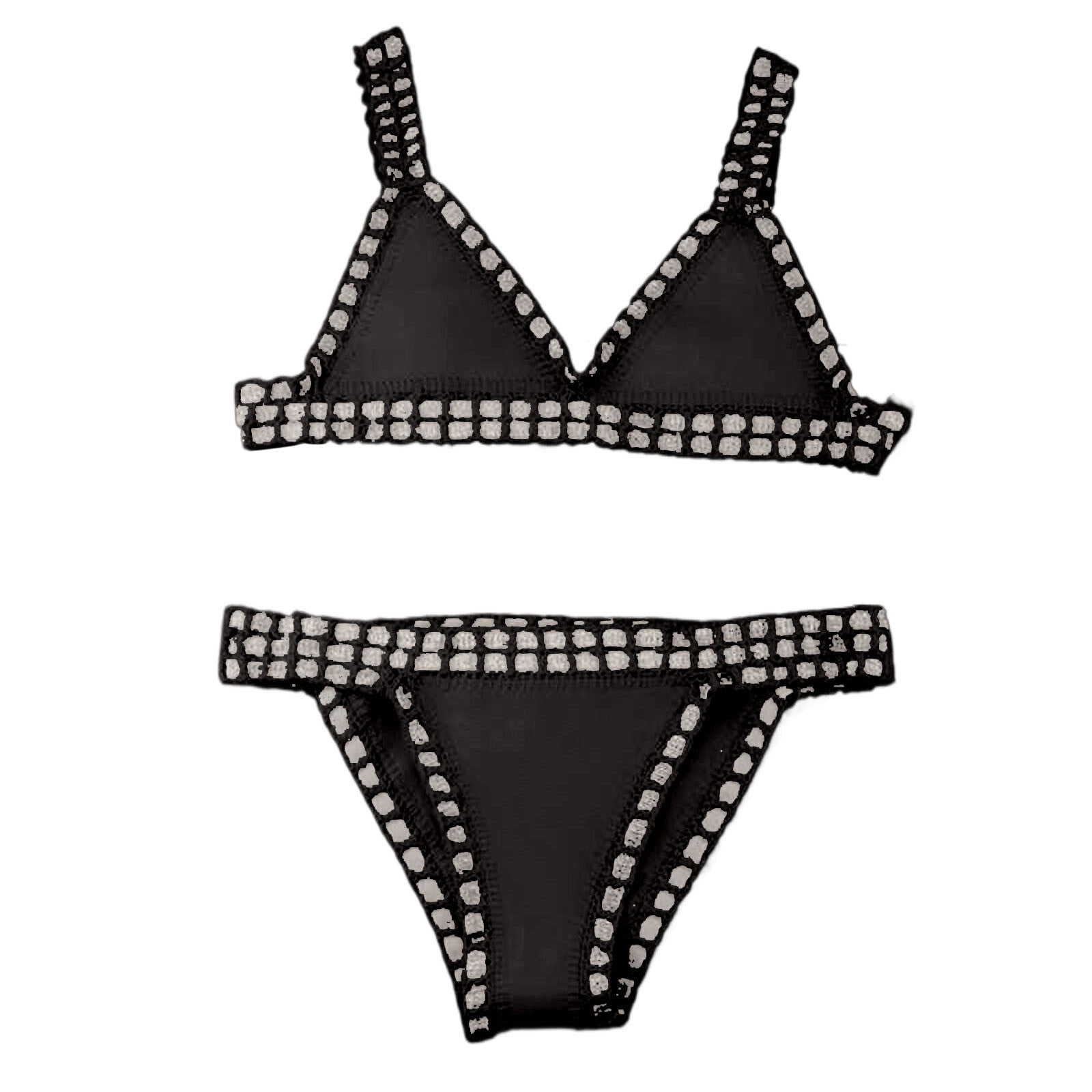 MNCEKFOD Bathing Suit for Women Bikini Knitted Seashell Triangle ...