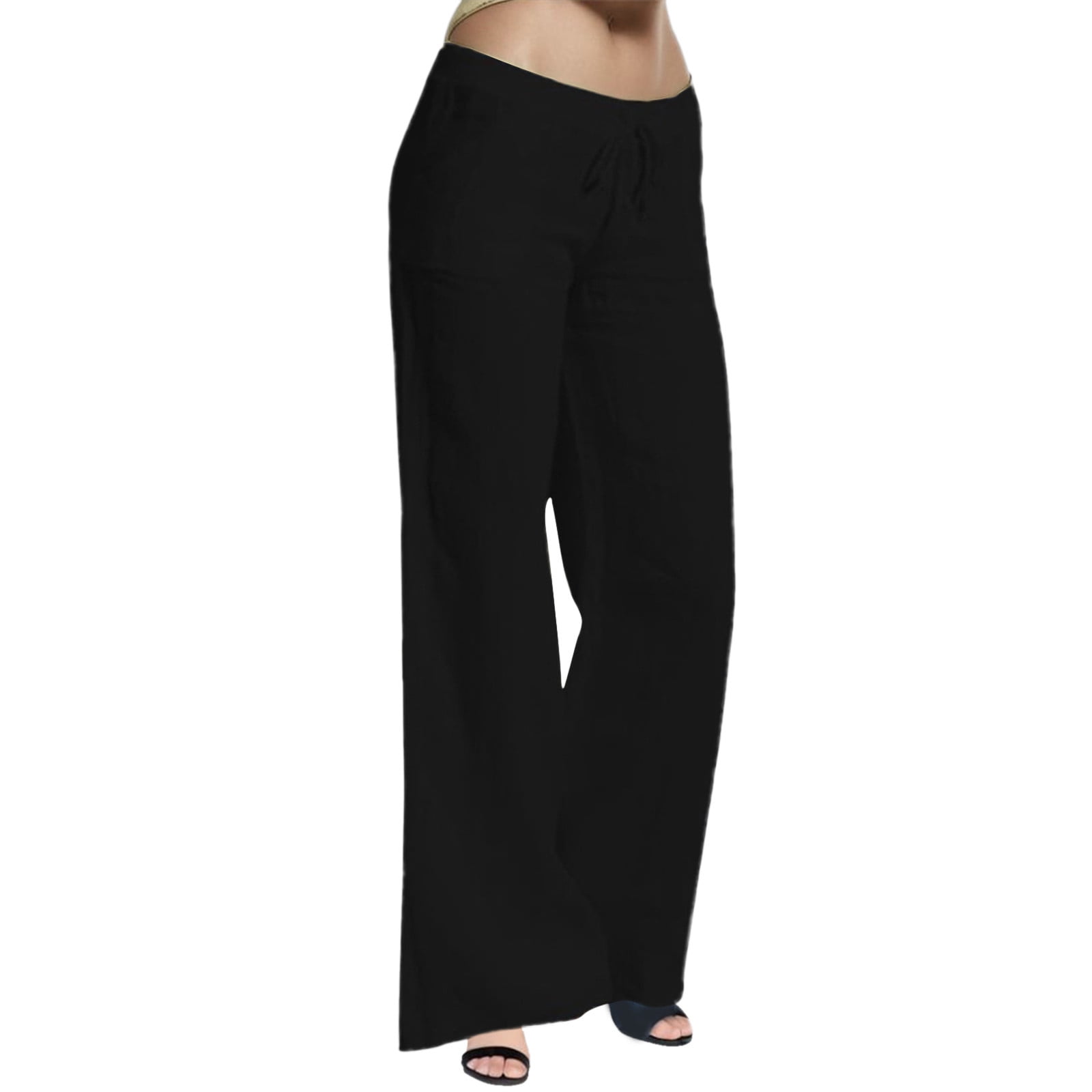 MNCEKFOD Jeans for Women Plus Elastic Drawstring Waist Culottes Pants ...