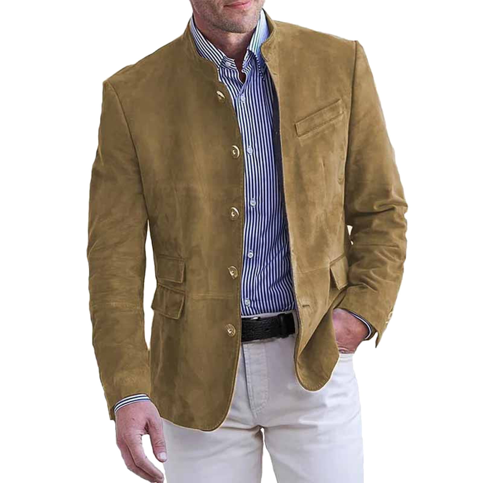 MNCEKFOD Men Dress Jacket Retro Slim Fit Casual Sports Business Coat ...