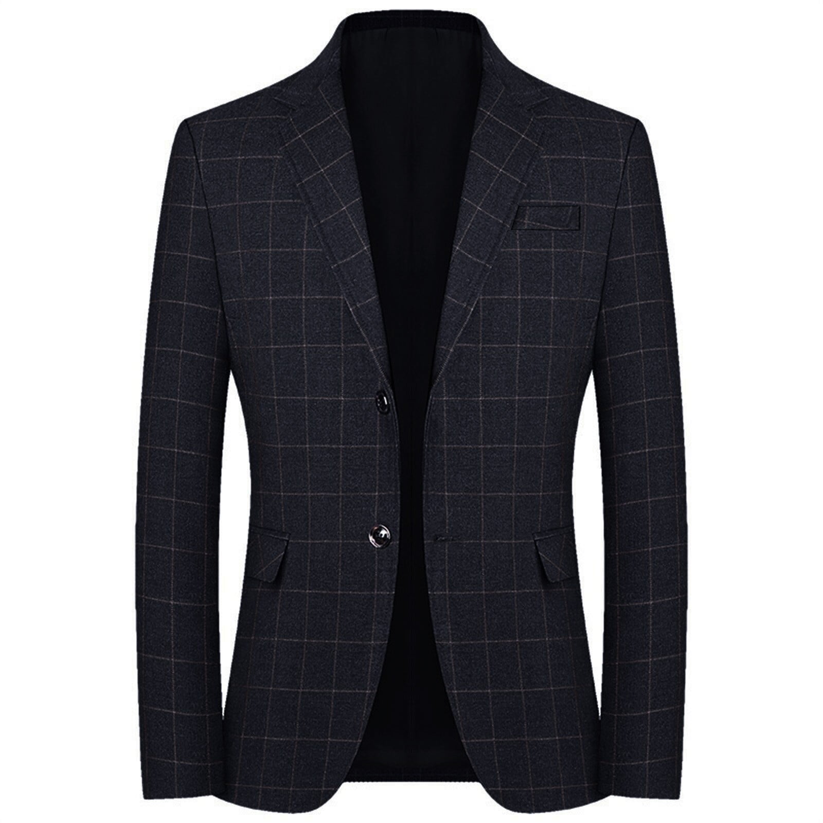 MNCEKFOD Men Dress Jacket Slim Fit Solid Tuxedo Business Wedding Party Homecoming Lattice with ...