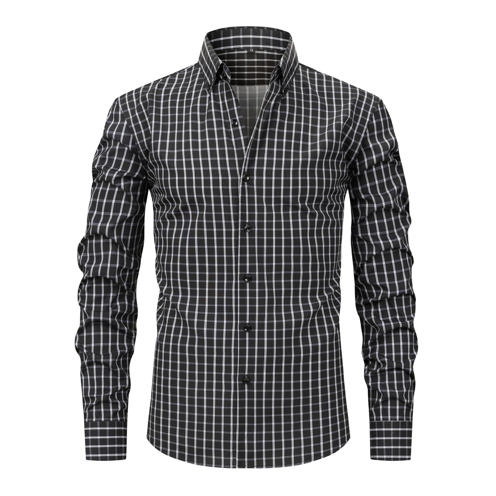 MNCEKFOD Men Shirts Striped Formal Dress Shirt Slim Fit Stretch Long ...