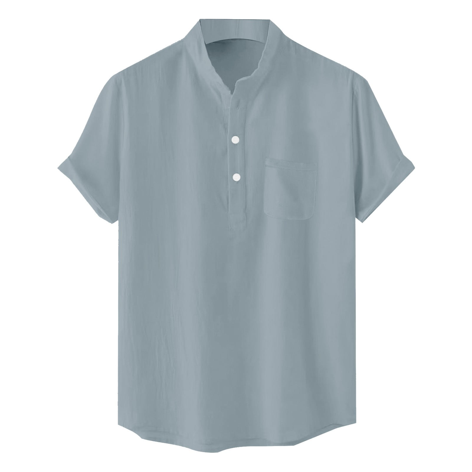 MNCEKFOD Men's Basic T Shirts Casual Short Sleeve Stand Collar Henley ...