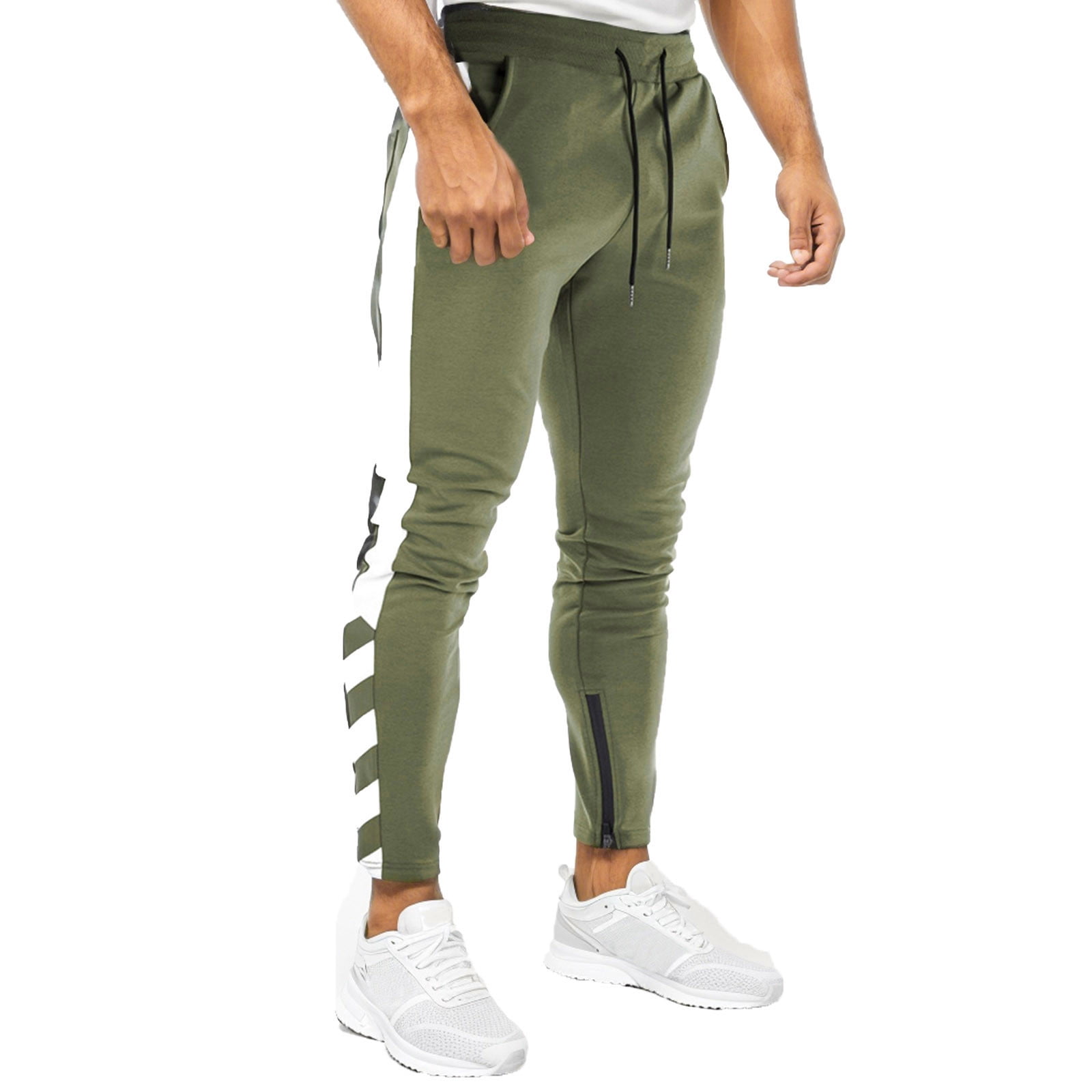MNCEKFOD Men's Casual Pnats Summer Jogging Pants Side Stripe With ...