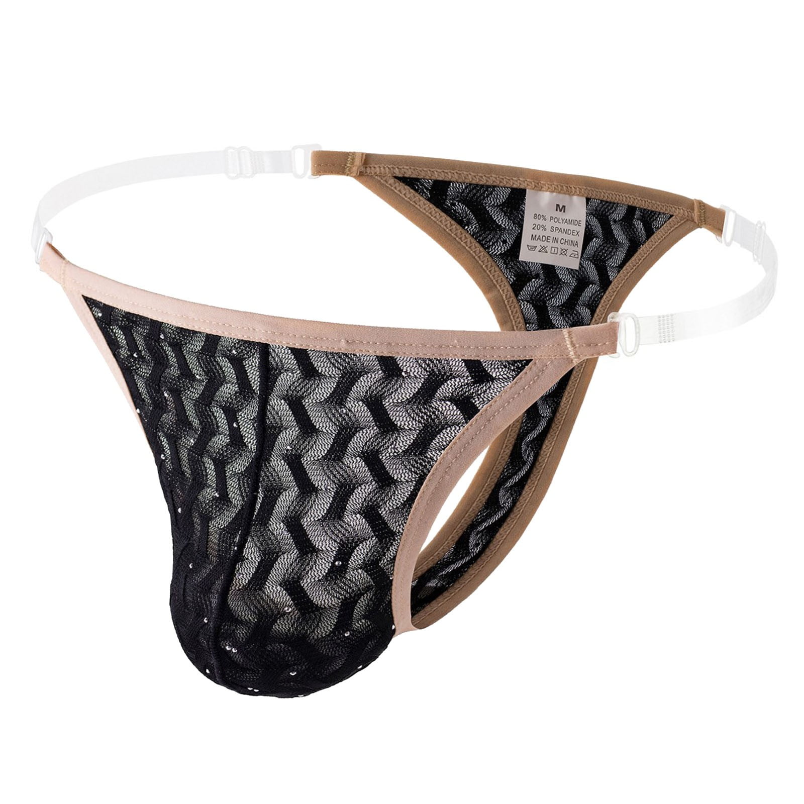 MNCEKFOD Men's Sexy Thong Attractive Low Waisted Lace Hot Hollow ...