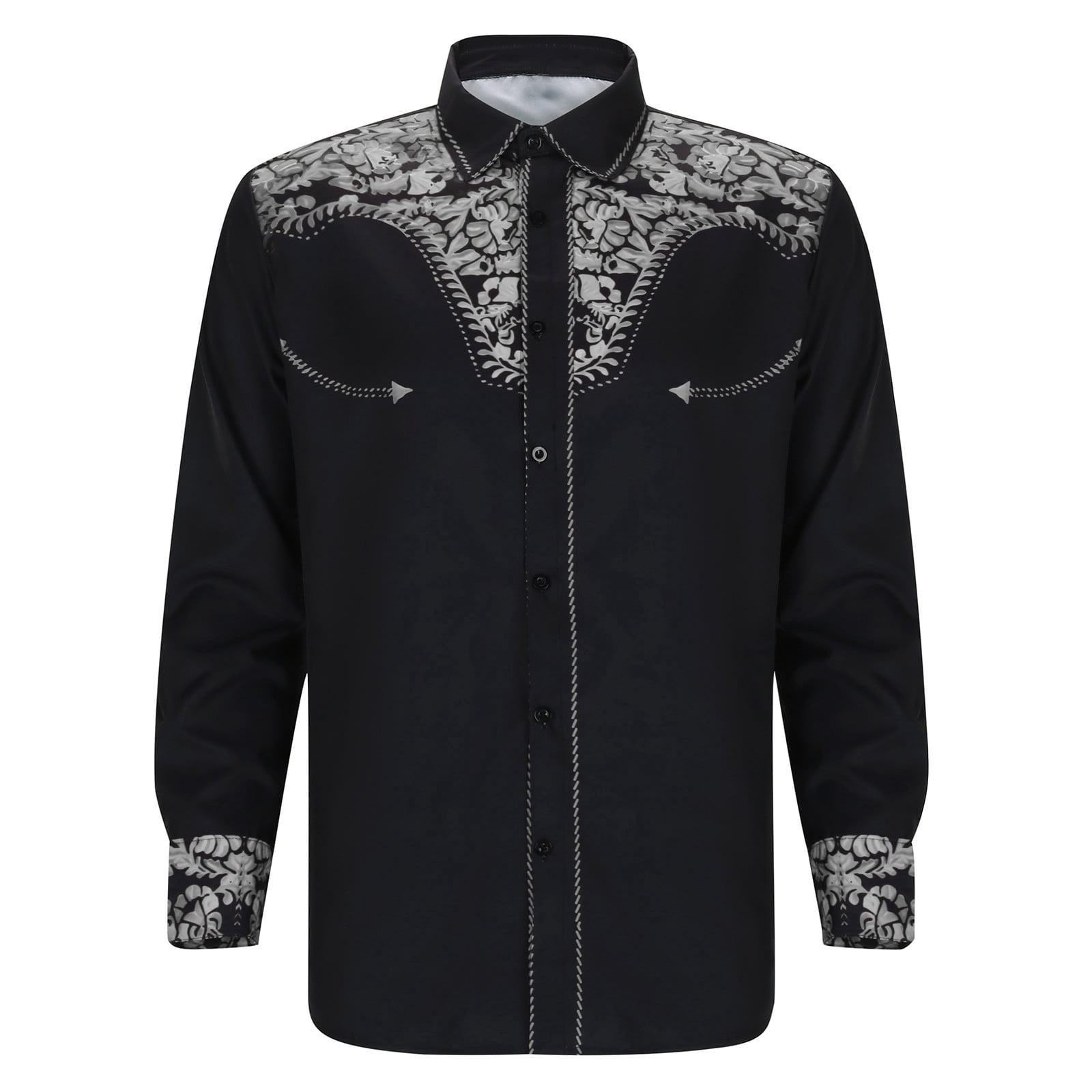 MNCEKFOD Mens Shirt Trendy 3D Printed Lapel loral Shirt Long Sleeve ...