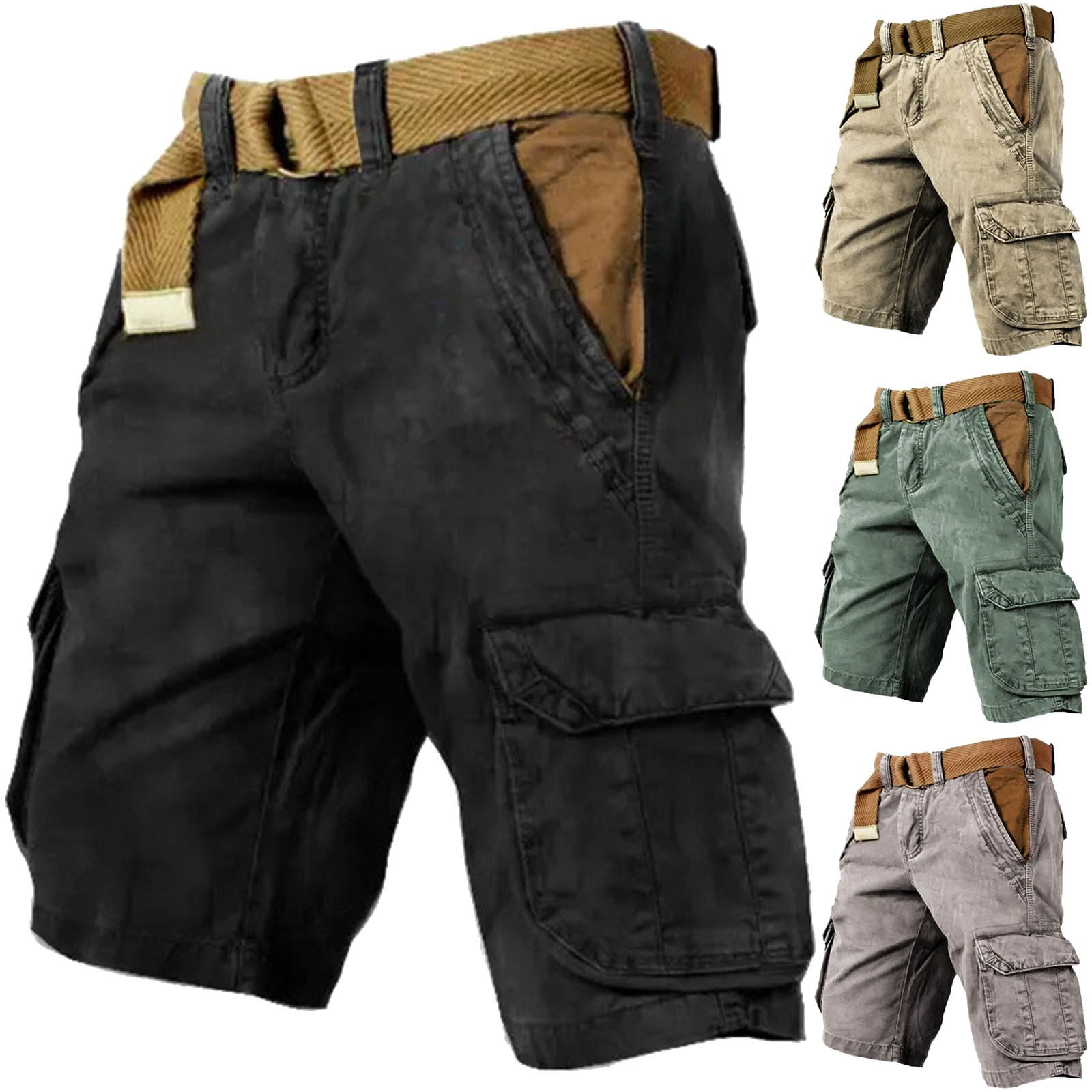 MNCEKFOD Shorts for Men Casual Breathable Versatile Cargo Shorts with ...