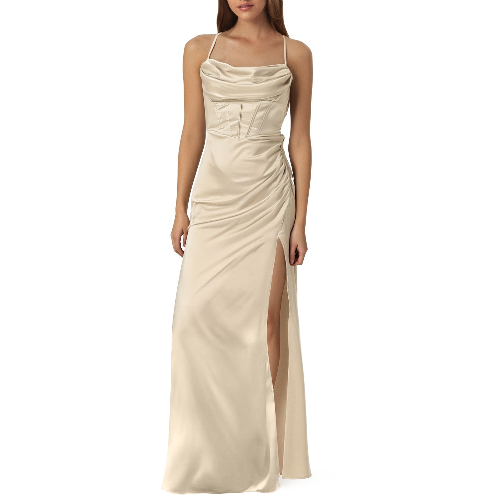 MNCEKFOD Summer Dresses for Women 2025 Sexy Satin Corset Maxi Dress ...