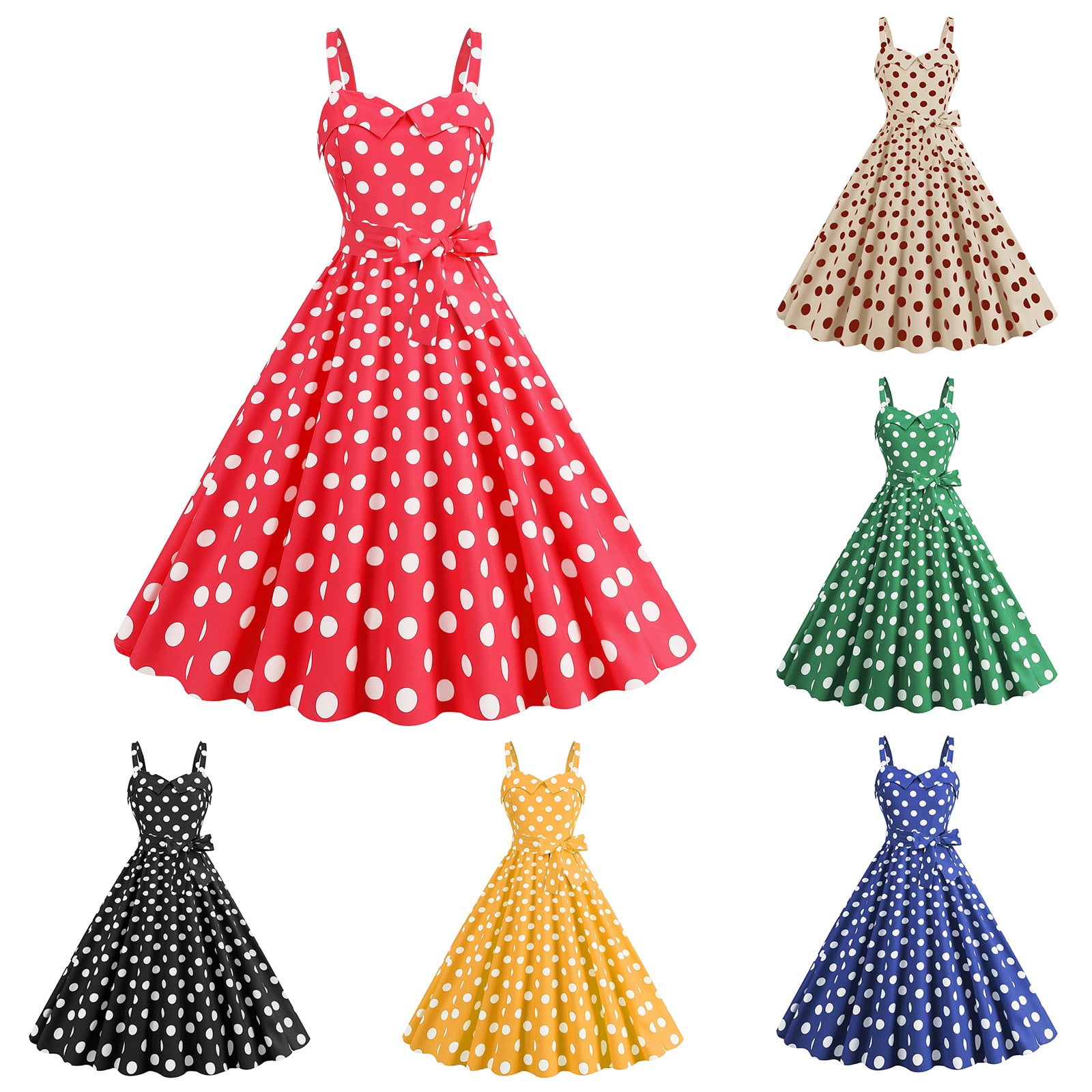 MNCEKFOD Sun Dresses for Women 2488 Vacation Sleeveless Square Collar ...