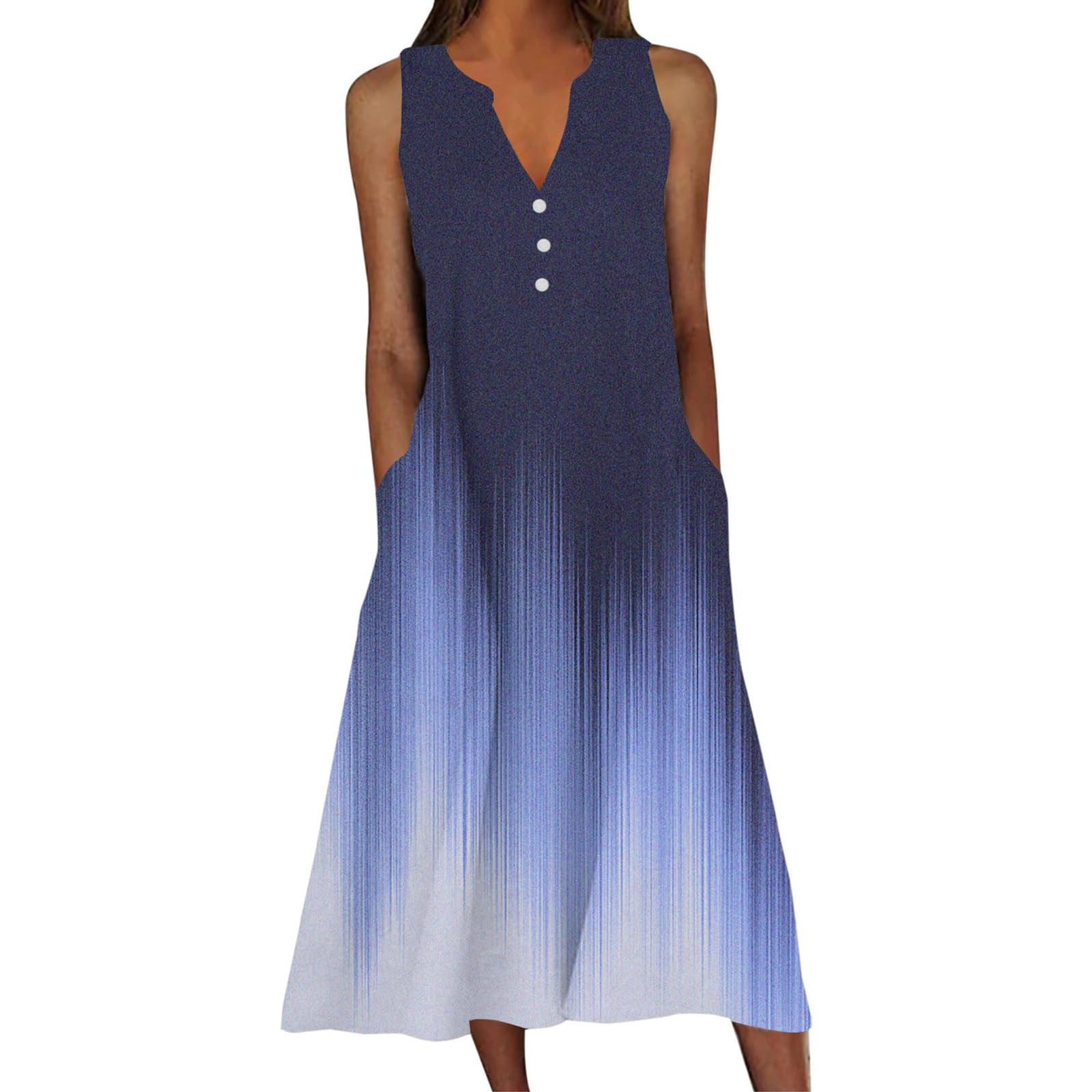 MNCEKFOD Sun Dresses for Women 2025 Vacation Boho V Neck Sleeveless ...