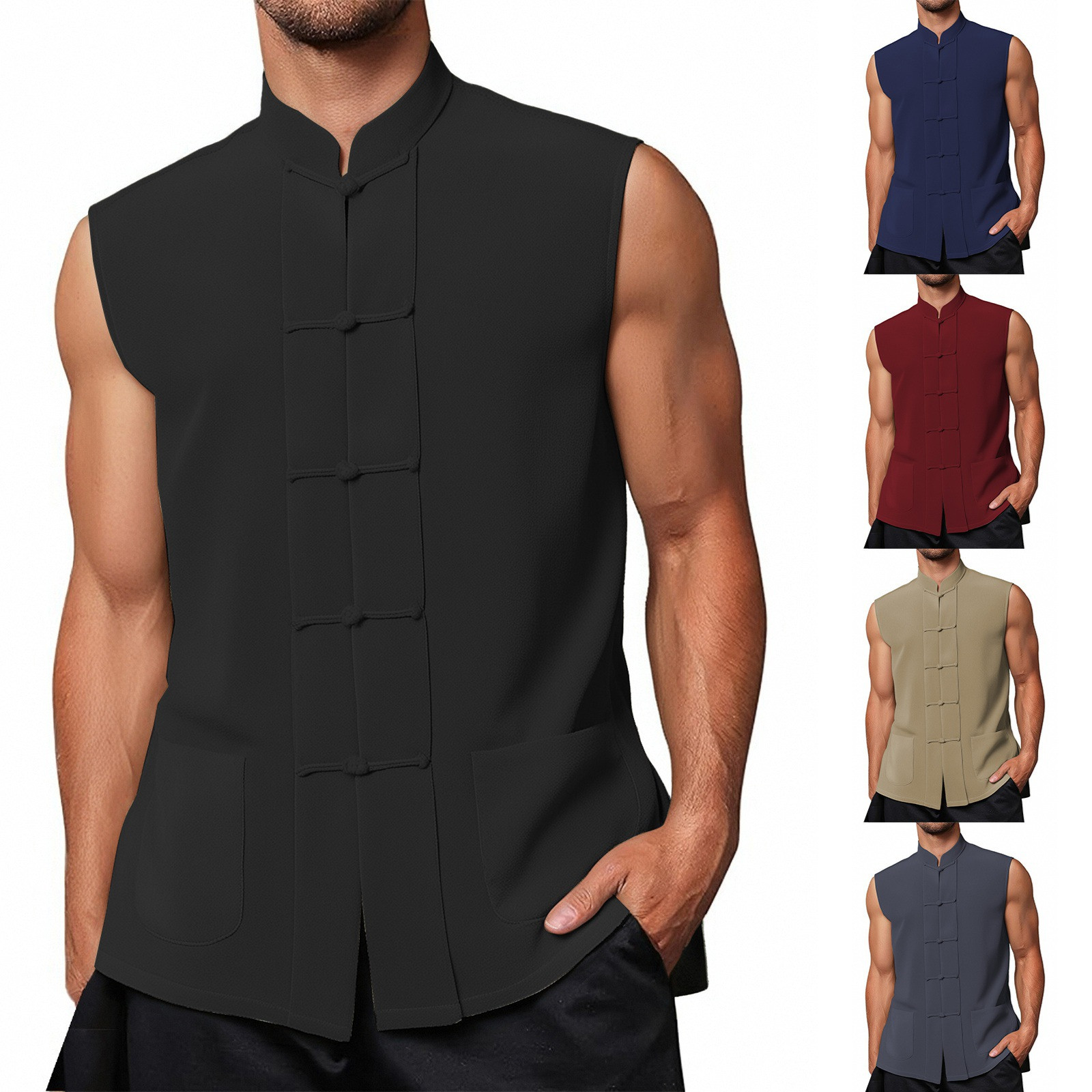 MNCEKFOD Tank Tops for Men Summer 2025 Casual Tang Style Button Down ...
