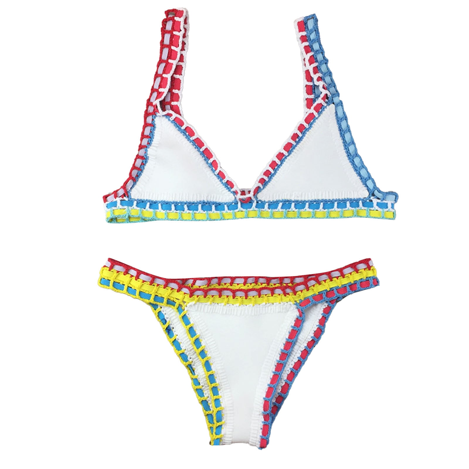 MNCEKFOD Tummy Control Swimsuits for Women Knitted Seashell Triangle ...