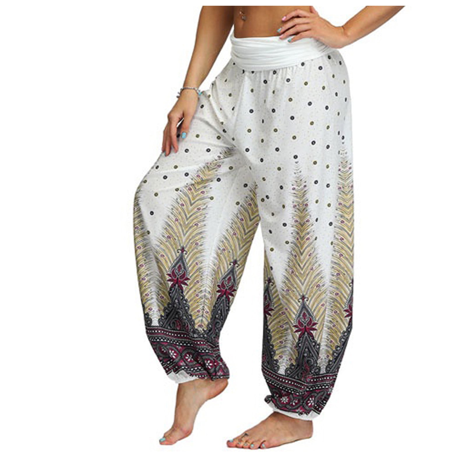 MNCEKFOD Women's Yoga Pants Unisex Retro Loose Fit Trendy Printed ...