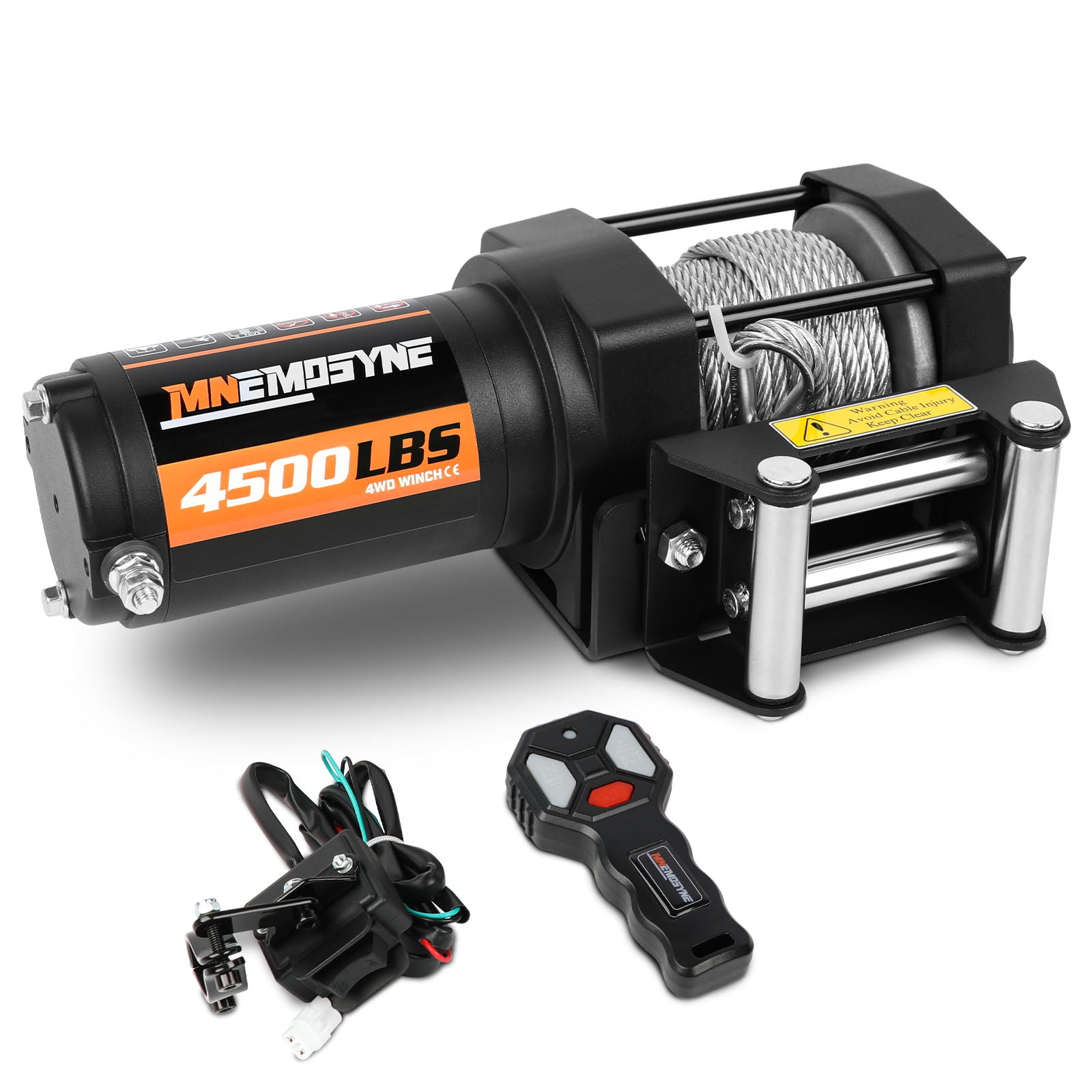 MNEMOSYNE 4500lbs Electric Winch 12v ATV UTV Steel Cable Winch Wireless ...