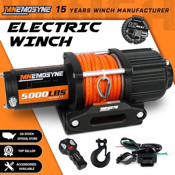 MNEMOSYNE 4500lbs Electric Winch 12V Winch ATV Winch Kit UTV Synthetic ...