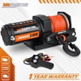 MNEMOSYNE 3000lbs Electric Winch Synthetic Rope, 12V ATV UTV Trailer ...