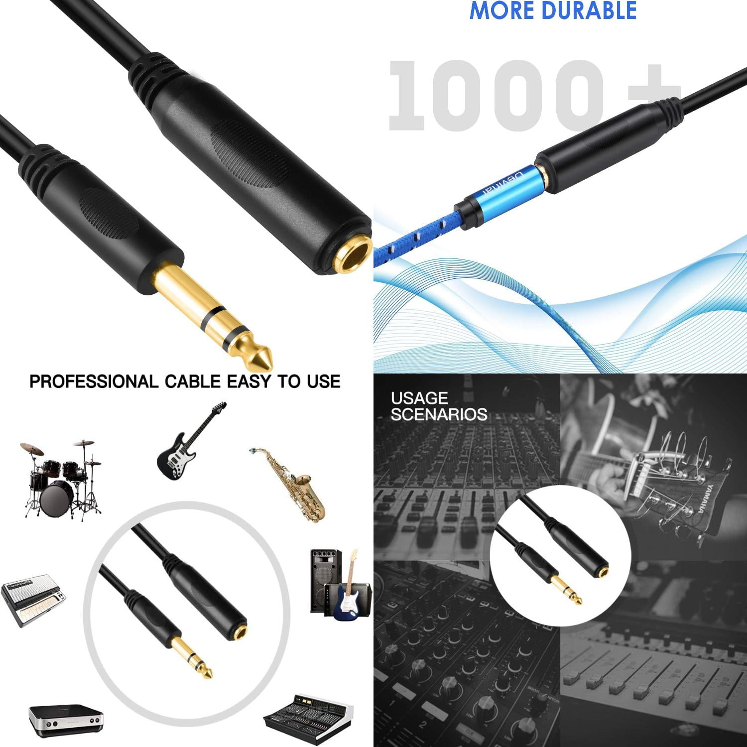 MNGQNJ 15 Feet 4.5 Meters High Quality Gold Plated Devinal Quarter Inch ...