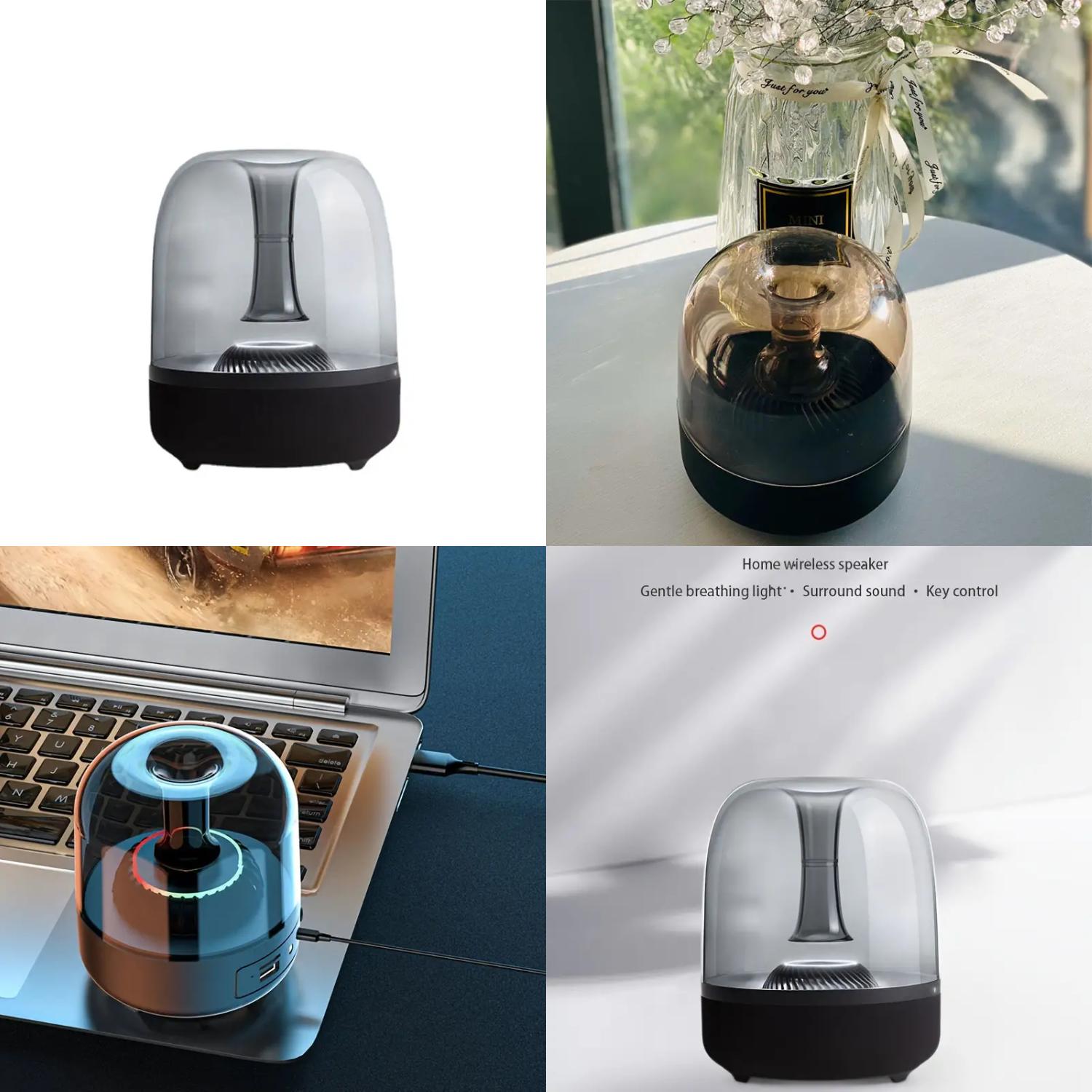 MNGQNJ Glass Mini Subwoofer Speaker with Powerful Low Ton Gun Sound ...