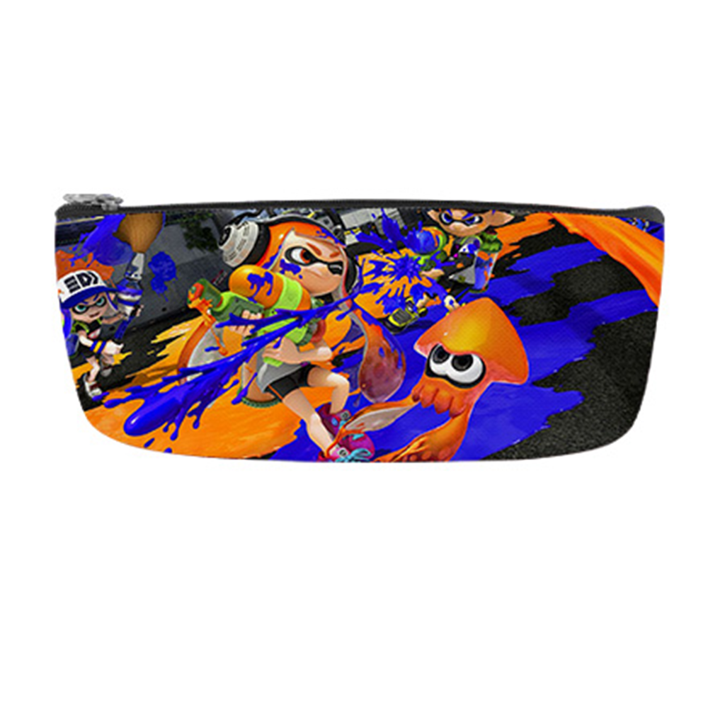 MNHFKGP New Game Splatoon 3D Print Pencil Bag Storage Bag Simple Plaid ...