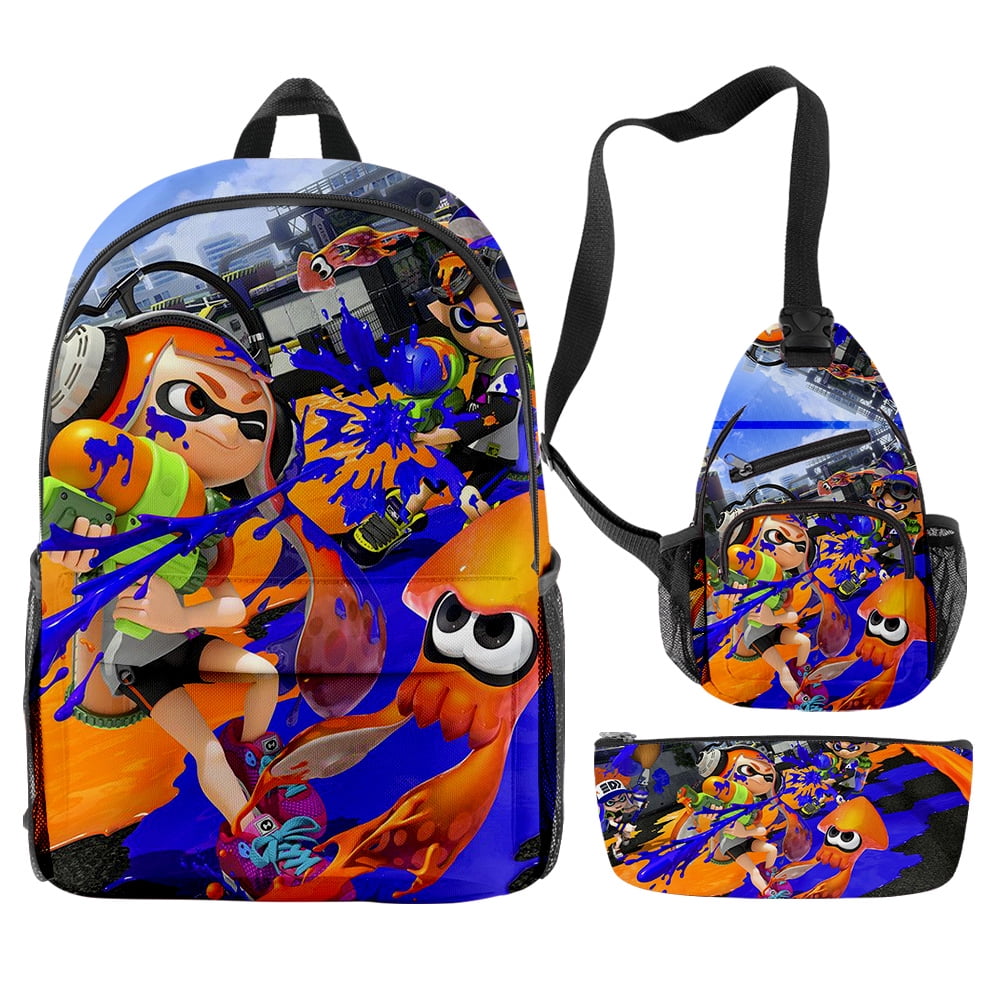 MNHFKGP New Game Splatoon 3D print Oxford Cloth Shoulder Backpack Multi ...