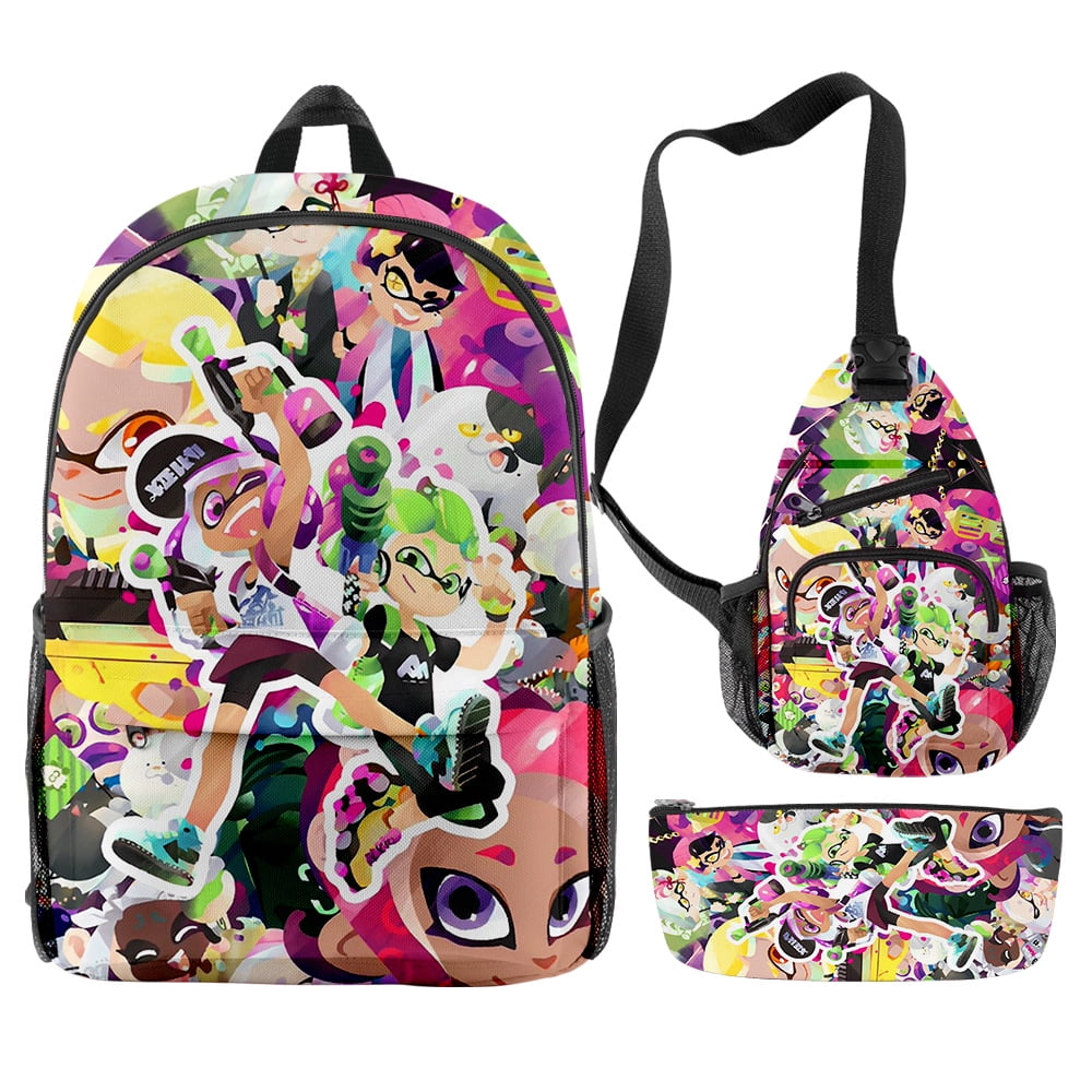 MNHFKGP New Game Splatoon 3D print Oxford Cloth Shoulder Backpack Multi ...