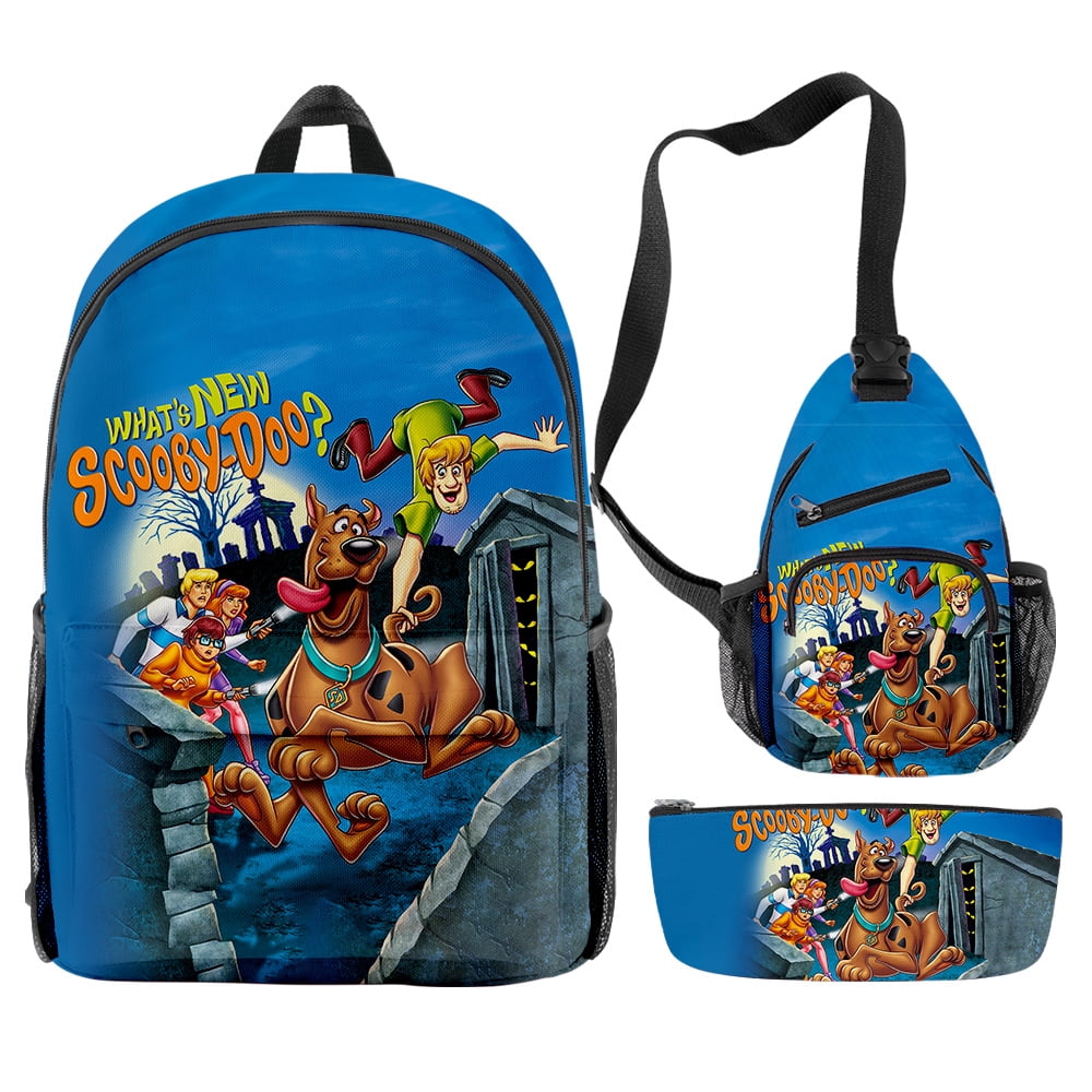 MNHFKGP Scooby Doo 3D print Oxford Cloth Shoulder Backpack Multi Zipper ...