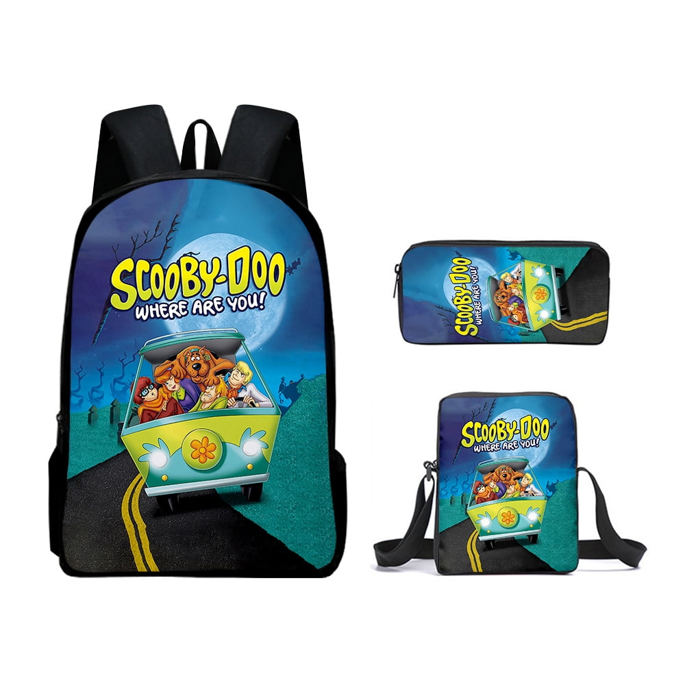 MNHFKGP Scooby Doo 3D print Oxford Cloth Shoulder Backpack Multi Zipper ...