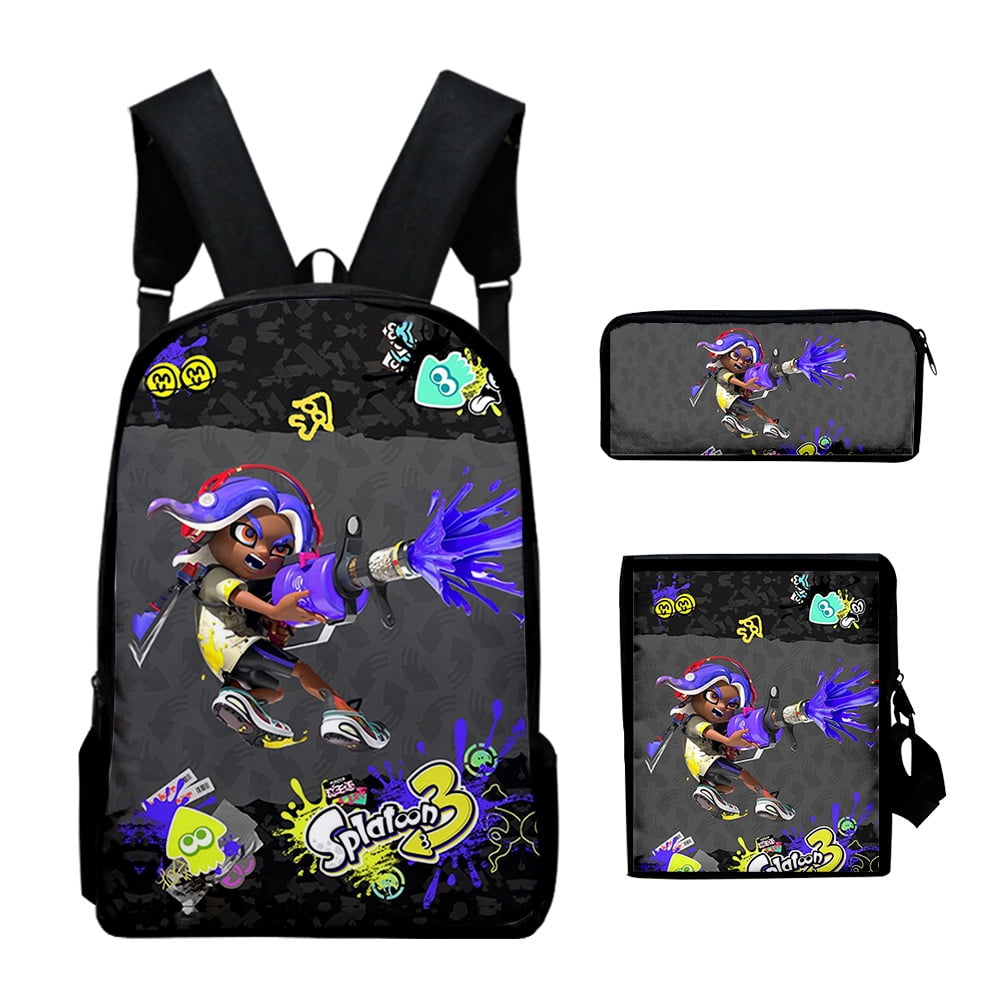 MNHFKGP Splatoon 3D print Oxford Cloth Shoulder Backpack Multi Zipper 3 ...
