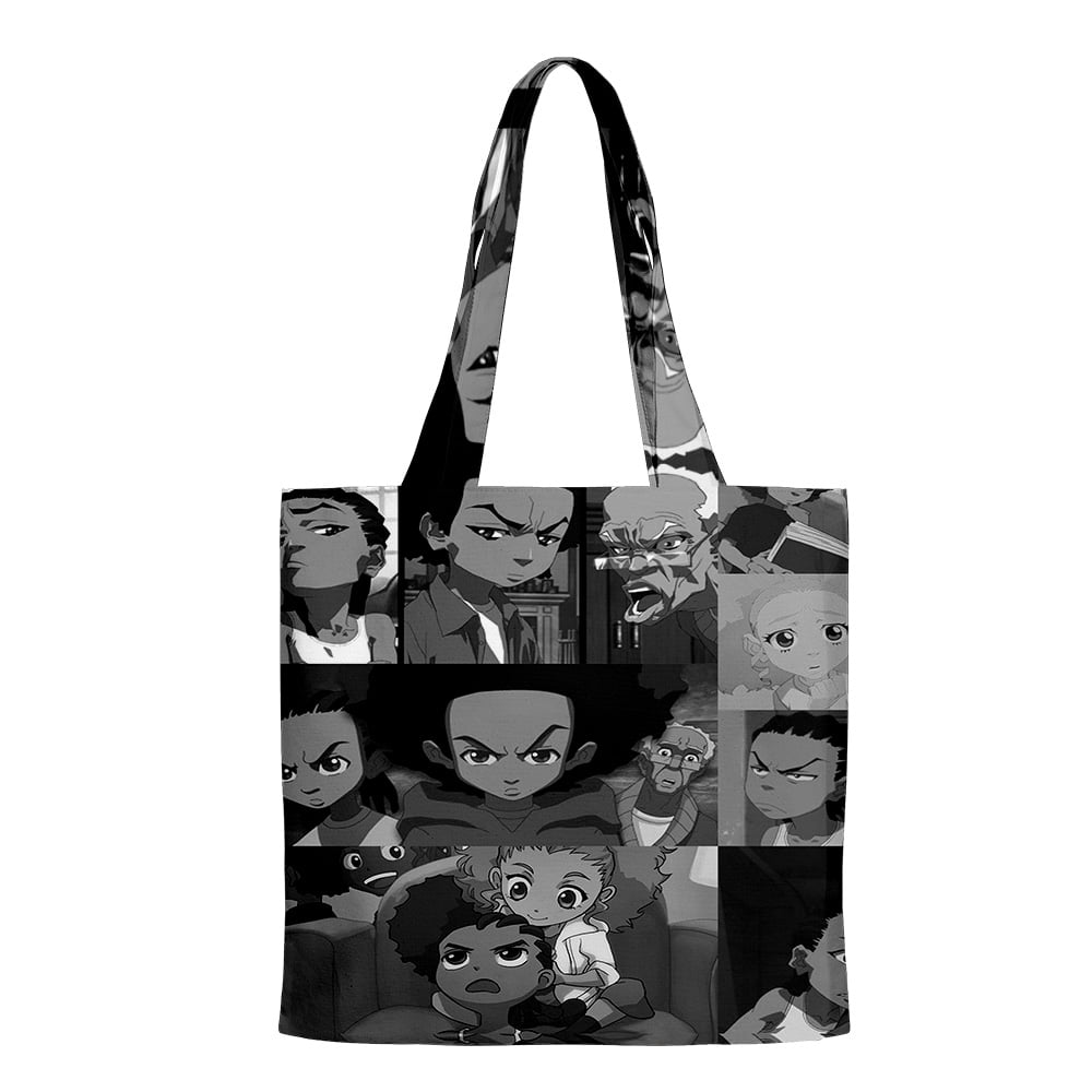 MNHFKGP The Boondocks 3D Print Shopping Bags Reusable Shoulder Casual ...