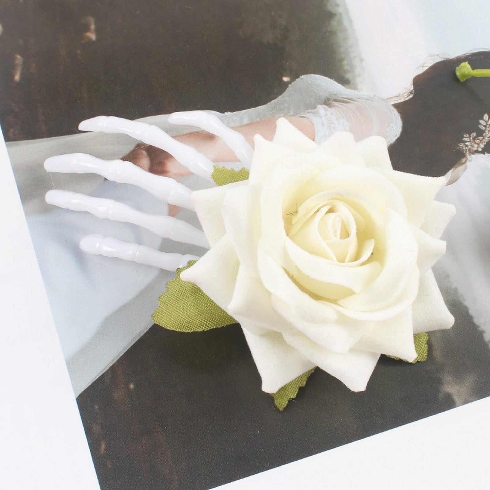 MNIYUEA Fashion Hair Accessories Skeleton Hands Bone Hair Clips Rose ...