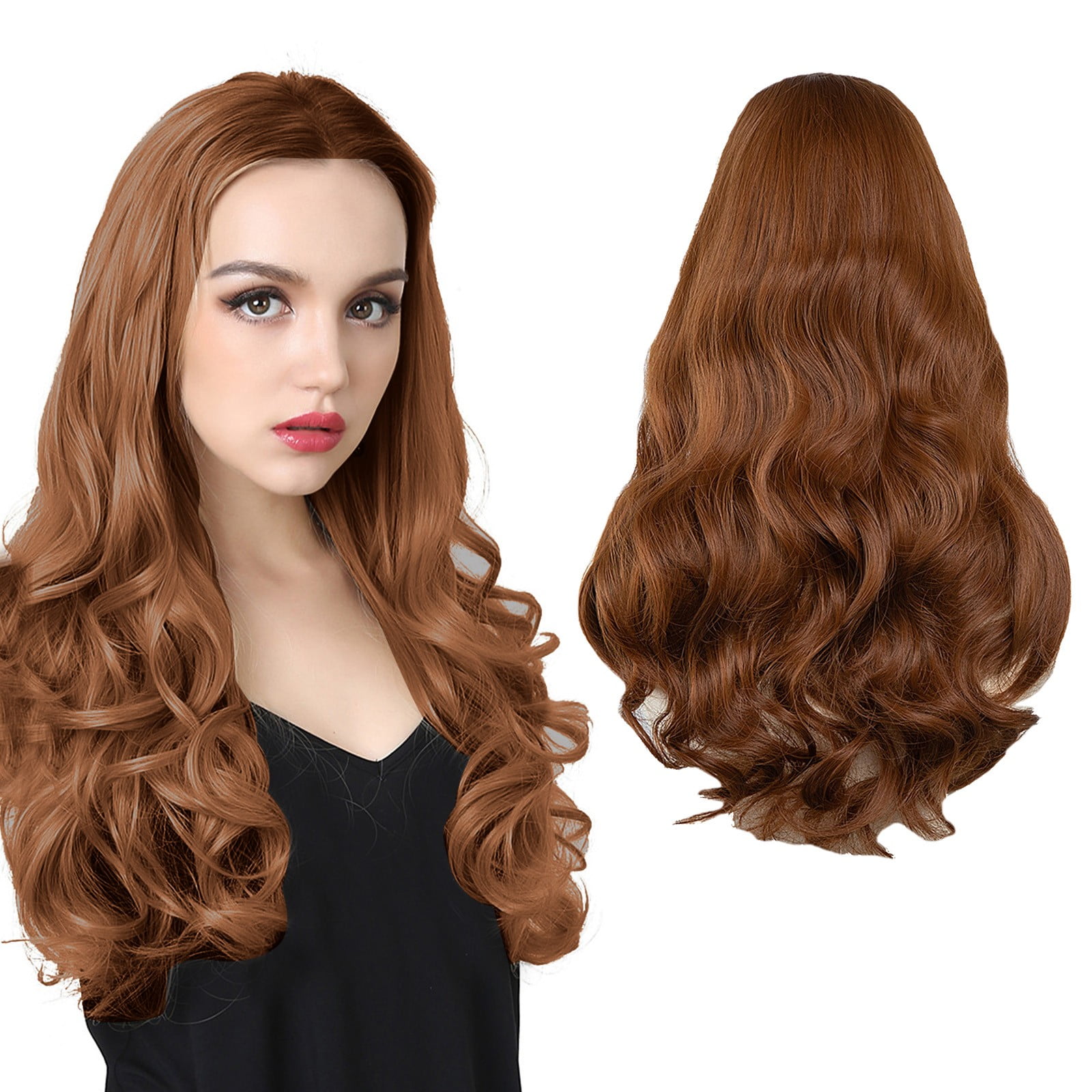 MNIYUEA Human Hair Bundles 24 Inch Wig Female Long Curly Hair Big Long ...