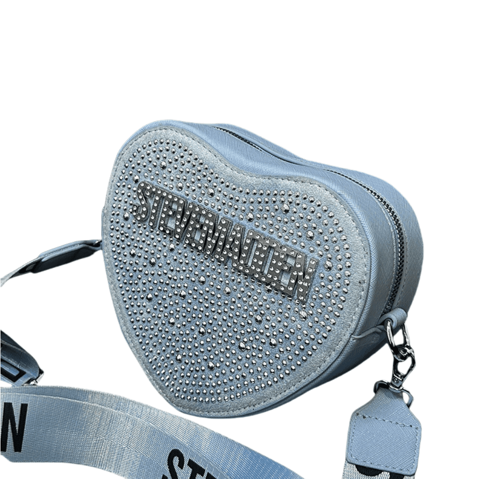 MNL Valentine's Day Heart Shaped Diamond Encrusted Shoulder Bag, Heart ...