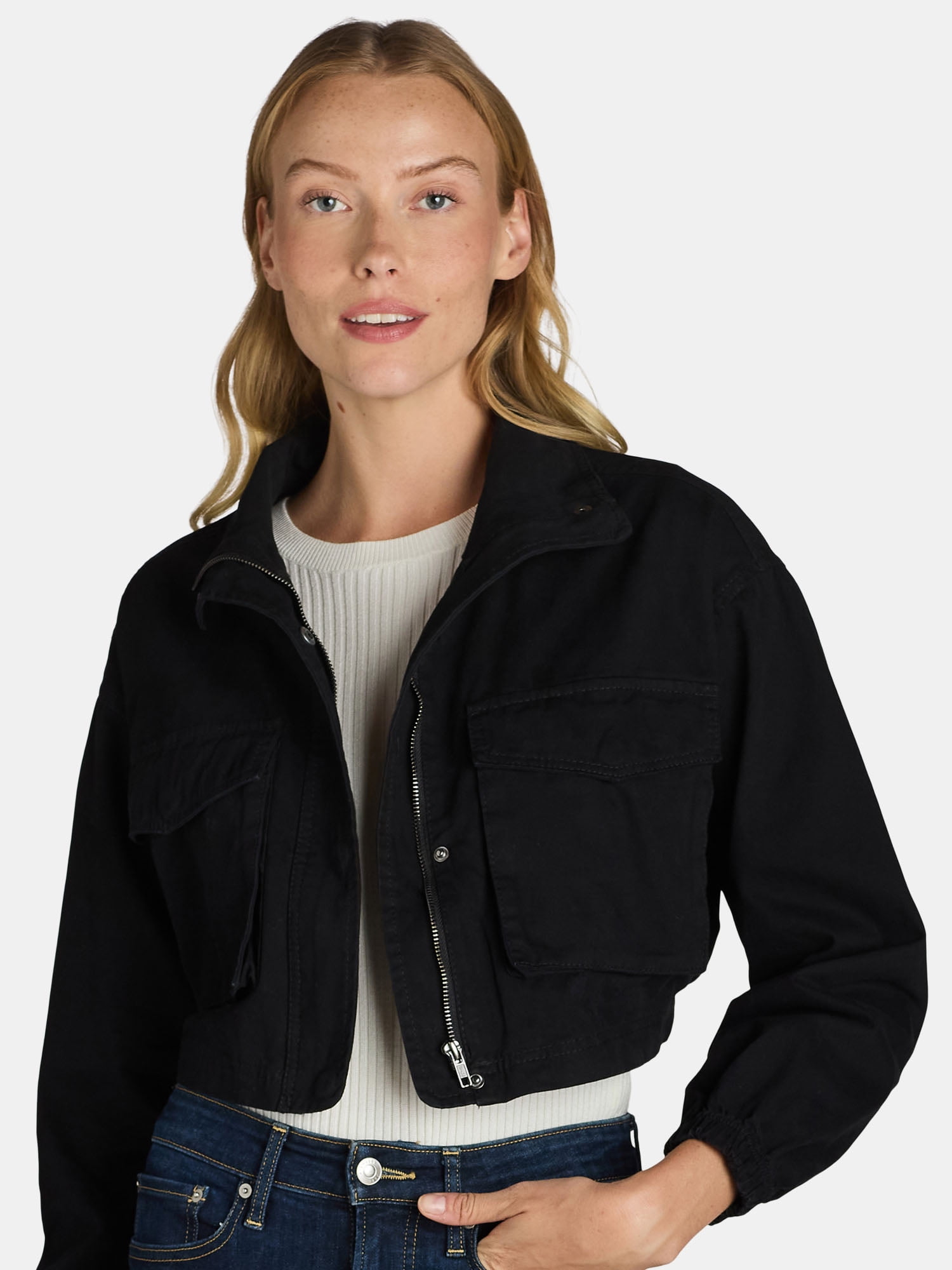 Madden NYC Women's Juniors Cargo Pocket Jacket, Sizes XXS-XXL - Walmart.com