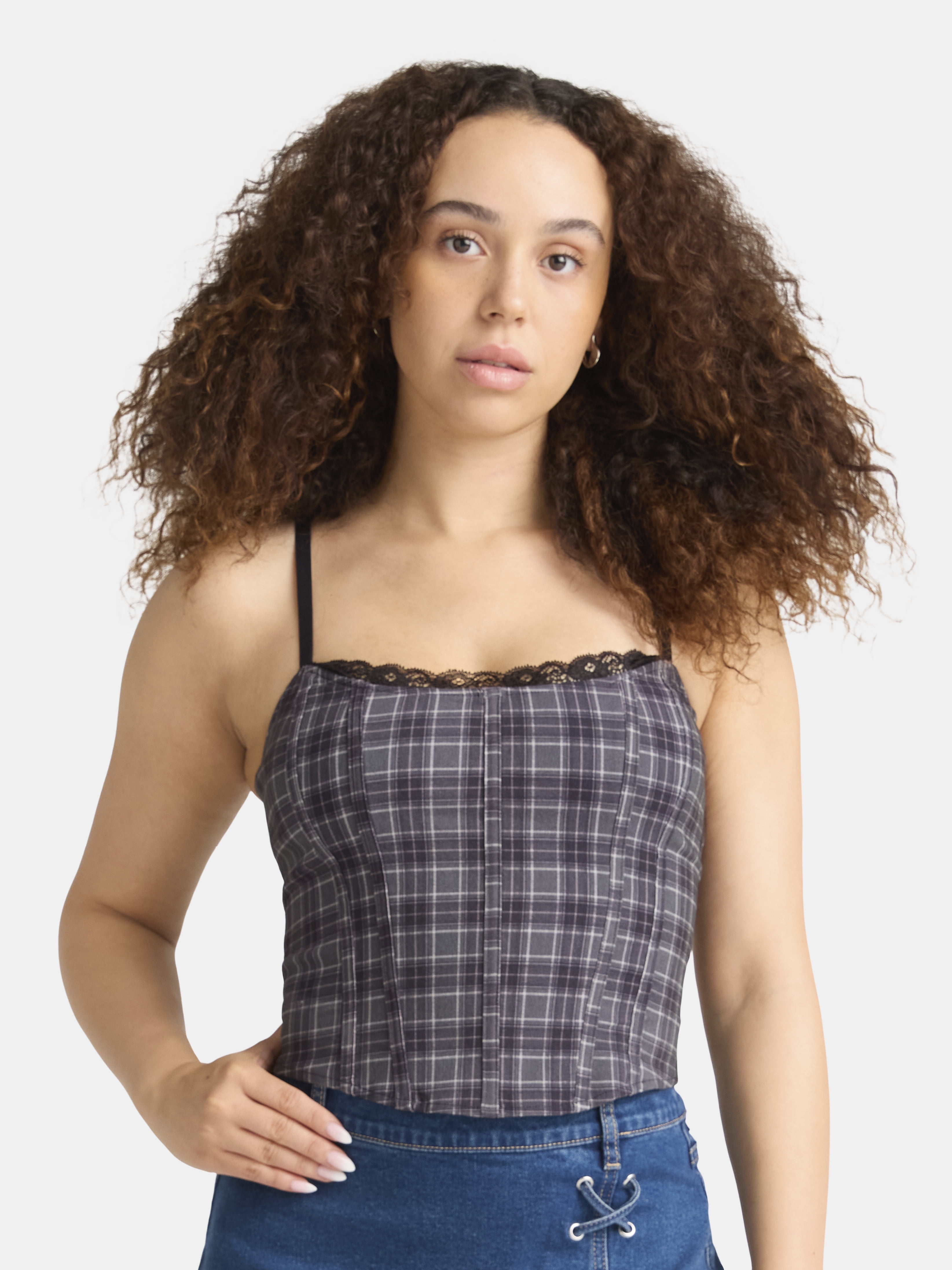 Madden NYC Women’s Plaid Corset, Sizes XXS-2XL - Walmart.com