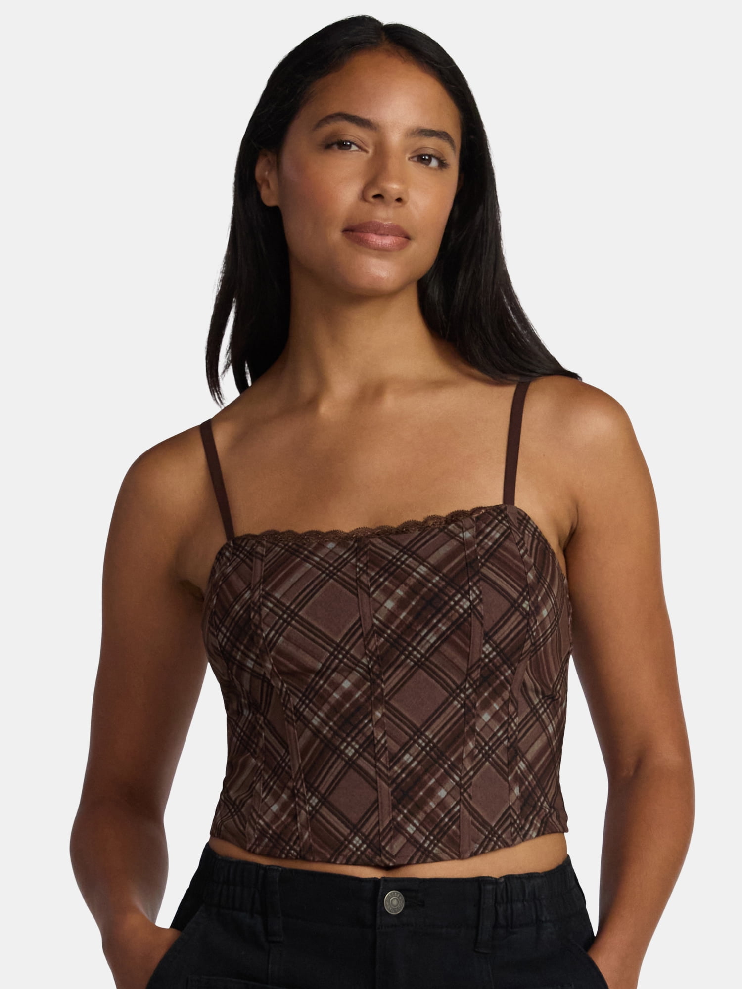 Madden NYC Women’s Plaid Corset, Sizes XXS-2XL - Walmart.com