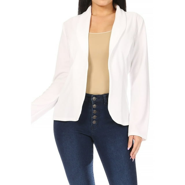 Women's Lightweight Open Front Blazer Jacket, Casual Long Sleeves, S ...