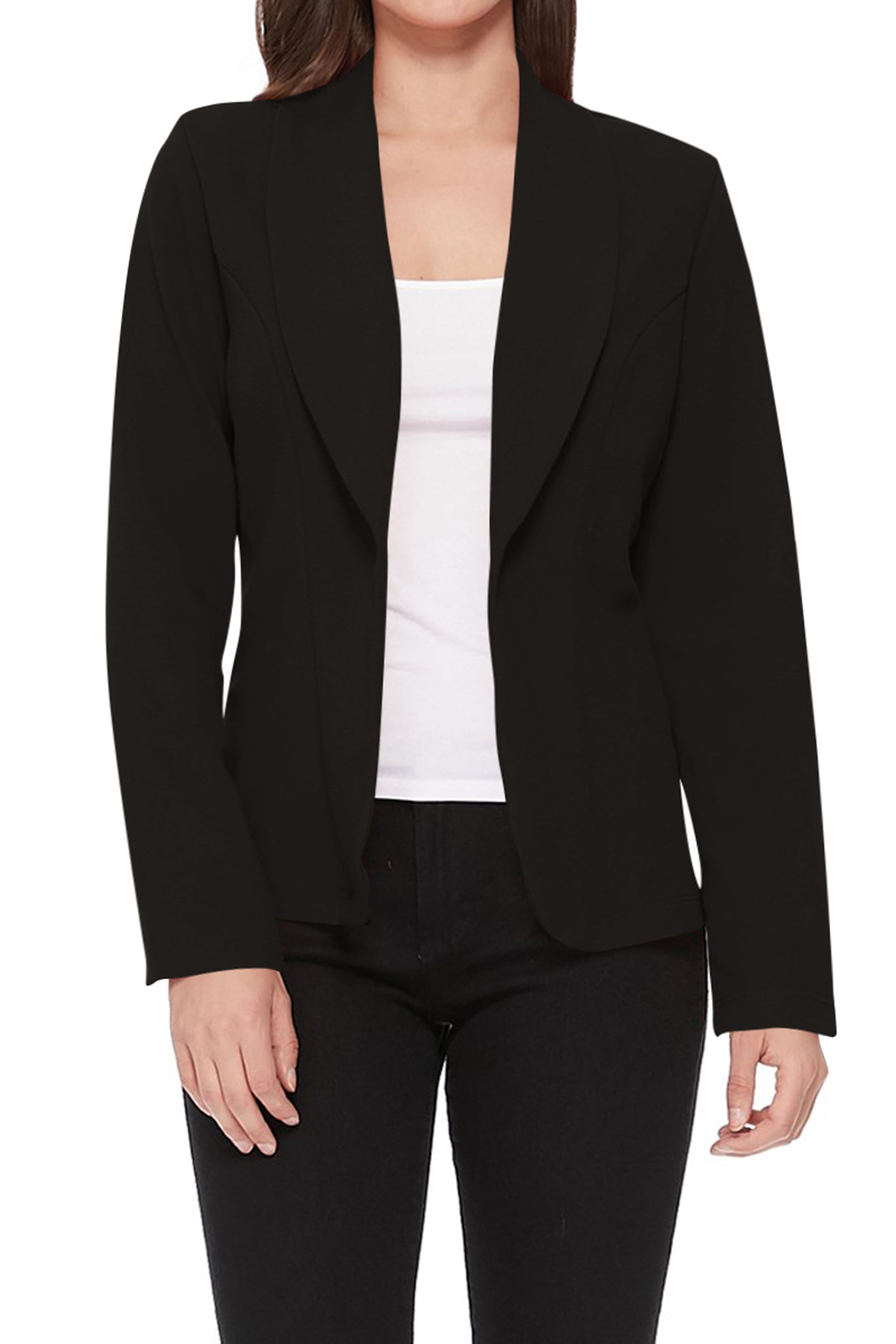 Moa Collection Women's Lightweight Blazer, Long Sleeves, Open Front ...