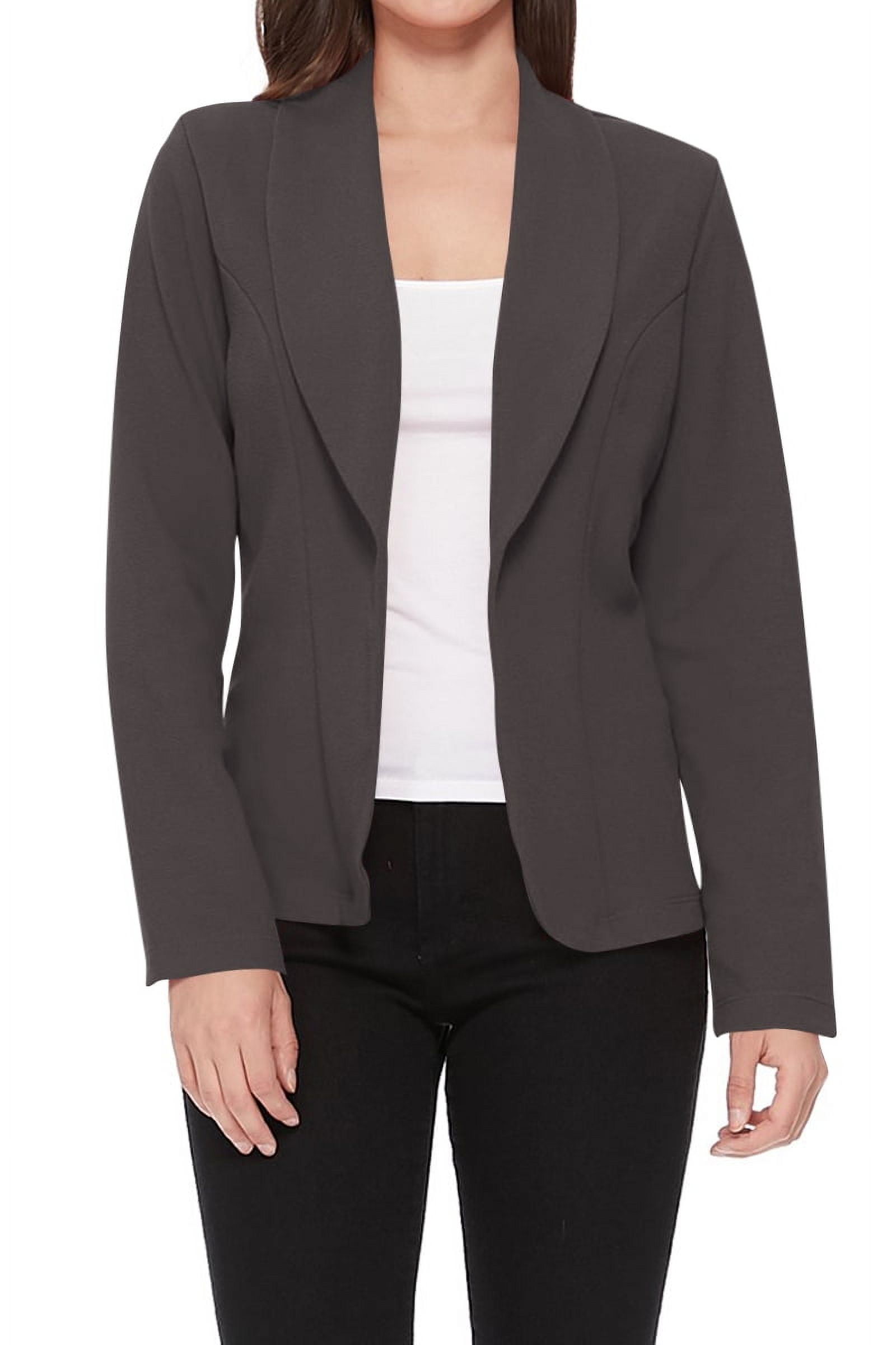 Women's Lightweight Long Sleeves Open Front Blazer Jacket for Spring ...
