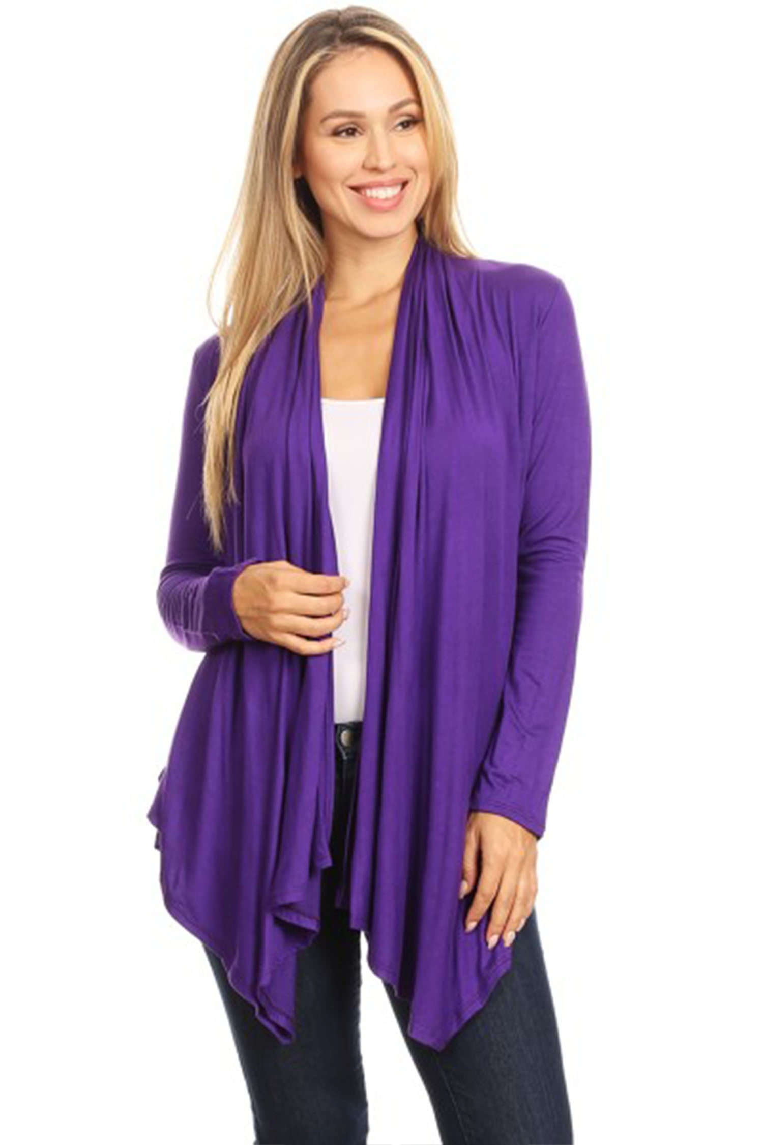 Women's Casual Long Sleeve Drape Front Open Jacket Cardigan - Walmart.com